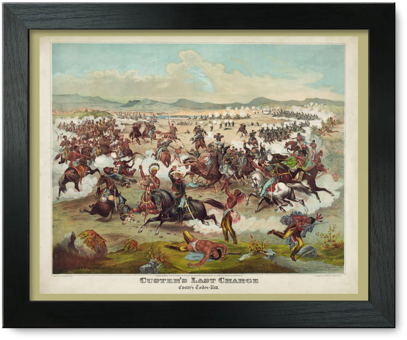 Framed Print: Custer's Last Charge, 1876 - Walmart.com