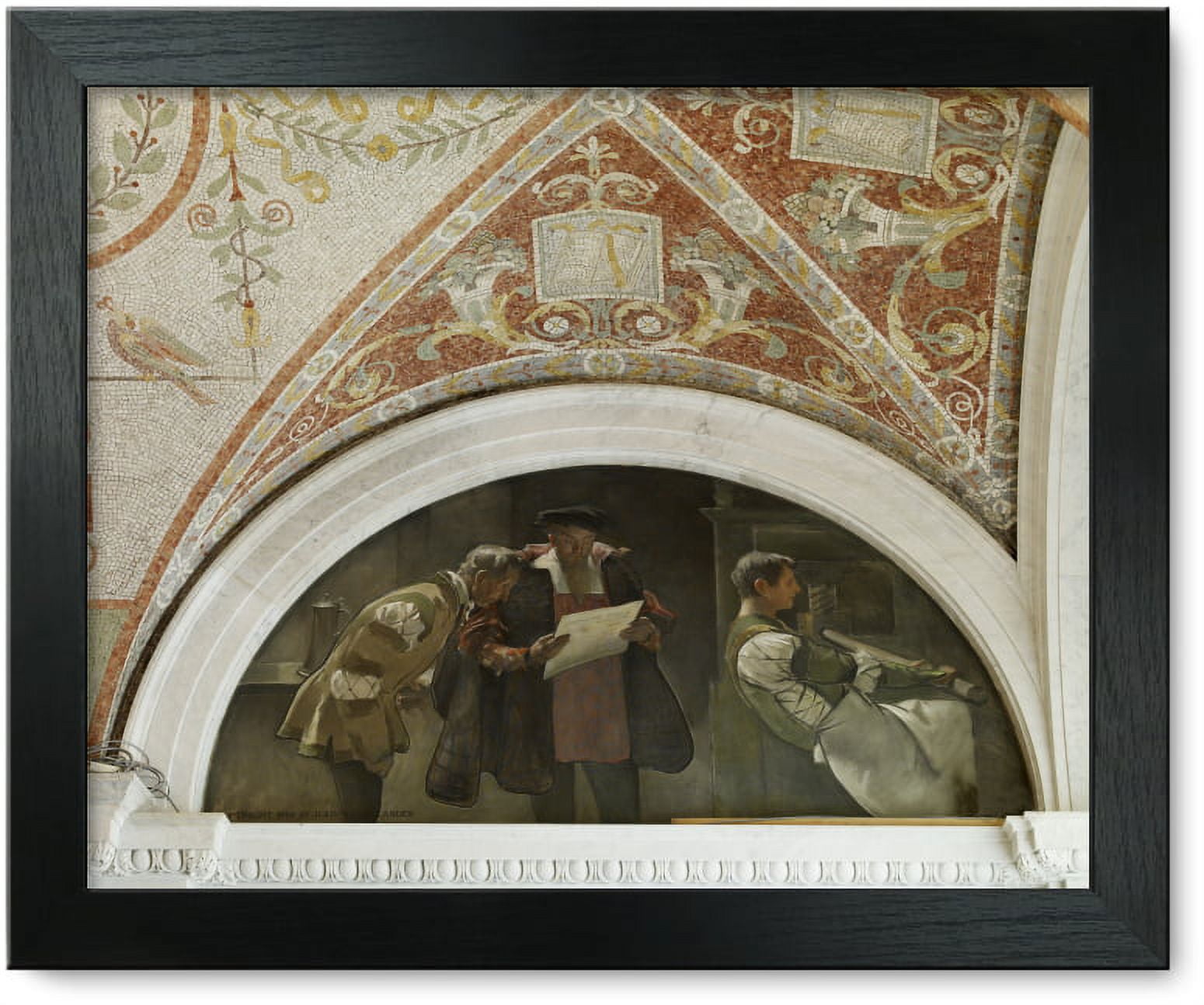 Framed Print: East Corridor, Great Hall. Printing Press Mural In ...