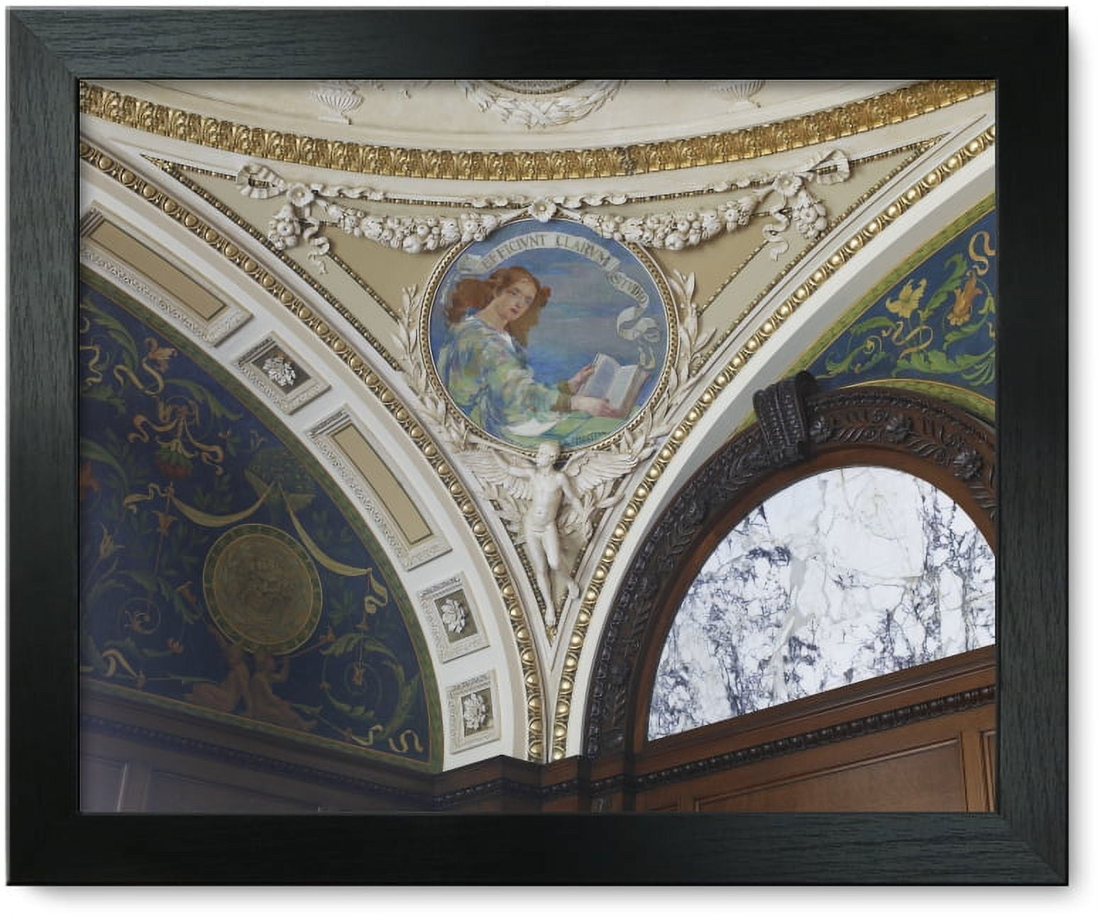 Framed Print: Librarian's Room. One Of Four Circular Murals In ...