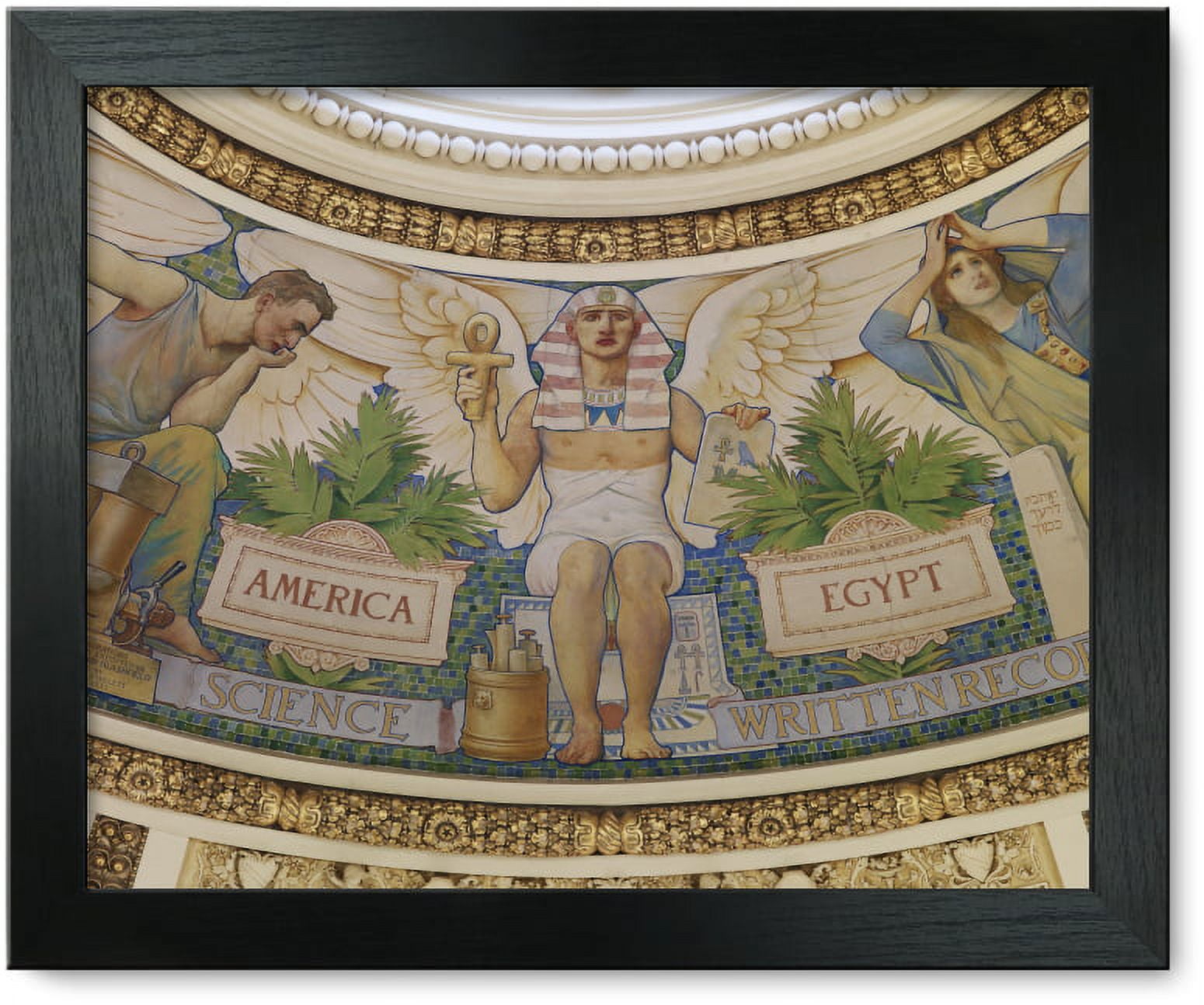 Framed Print: Main Reading Room. Detail Of Blashfield's Mural In Dome ...