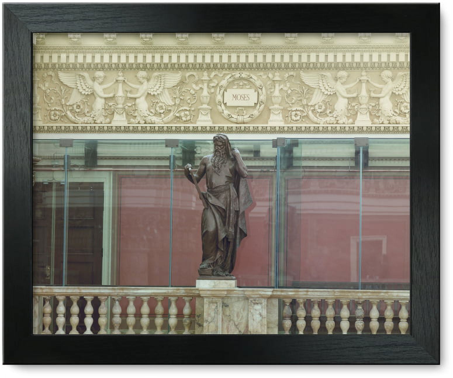 Framed Print: Main Reading Room. Portrait Statue Of Moses Along The ...