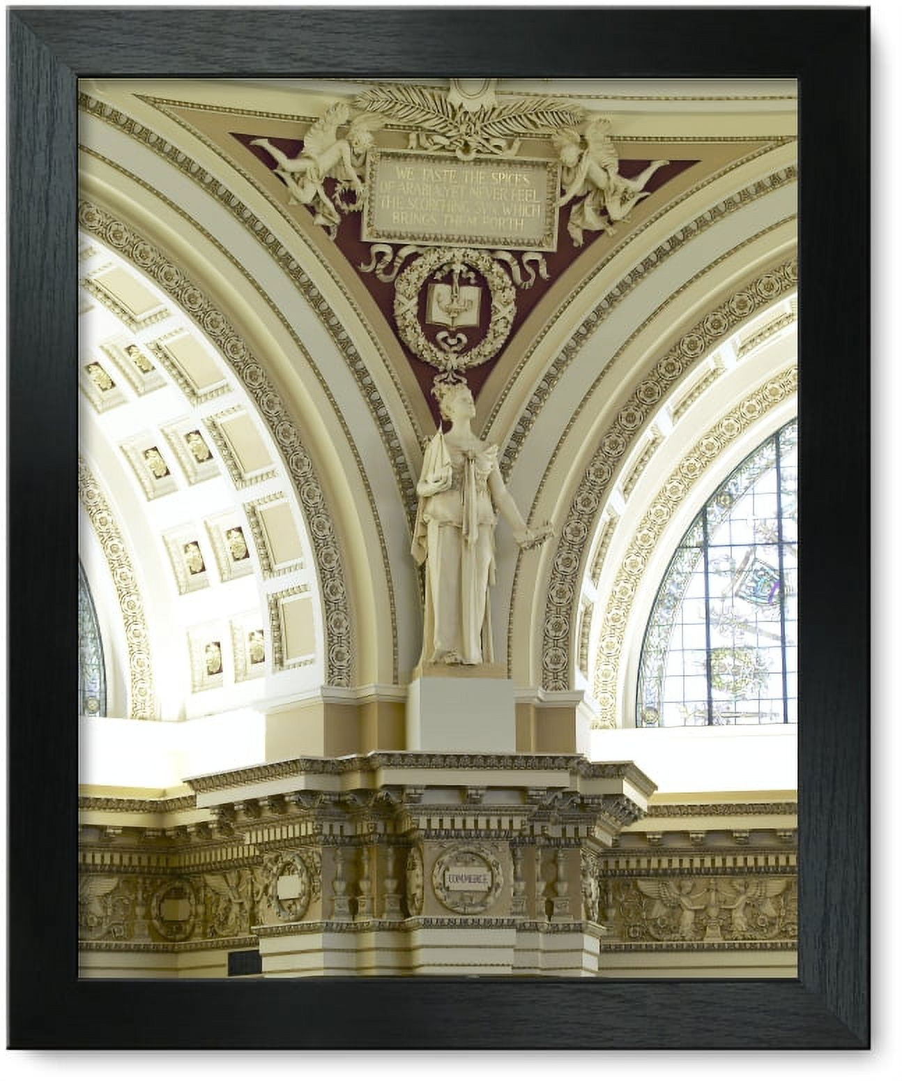 Framed Print: Main Reading Room. View Of Statue Of Commerce By John ...
