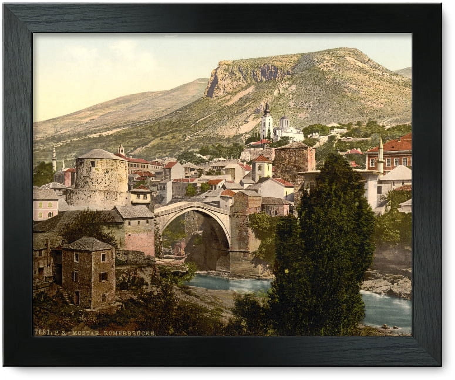 Framed Print: Mostar, Romer Bridge, Herzegowina, Austro-Hungary, circa ...