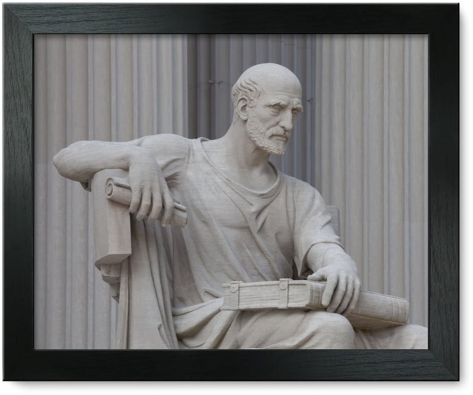 Framed Print: National Archives, Statue Of Old Man With A Scroll And ...