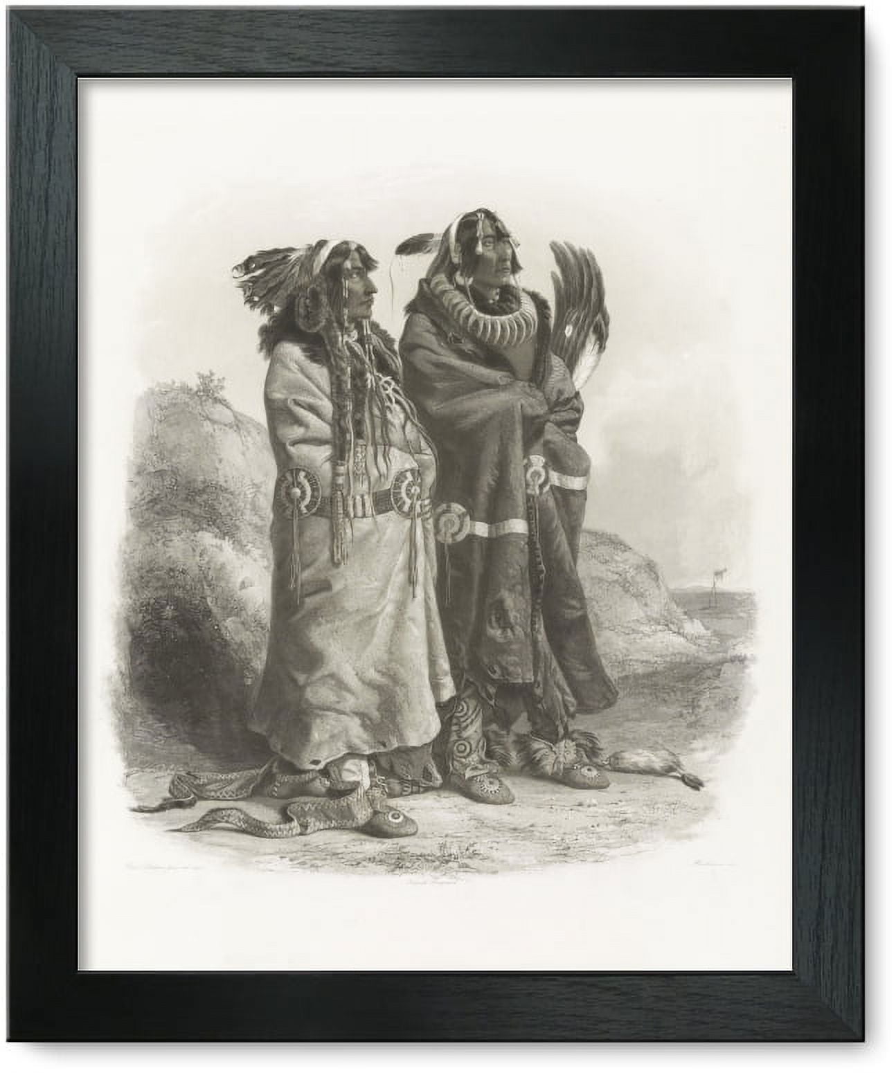 Framed Print: Sih-Chida & Mahchsi-Karehde - Mandan Indianer - Indiens ...