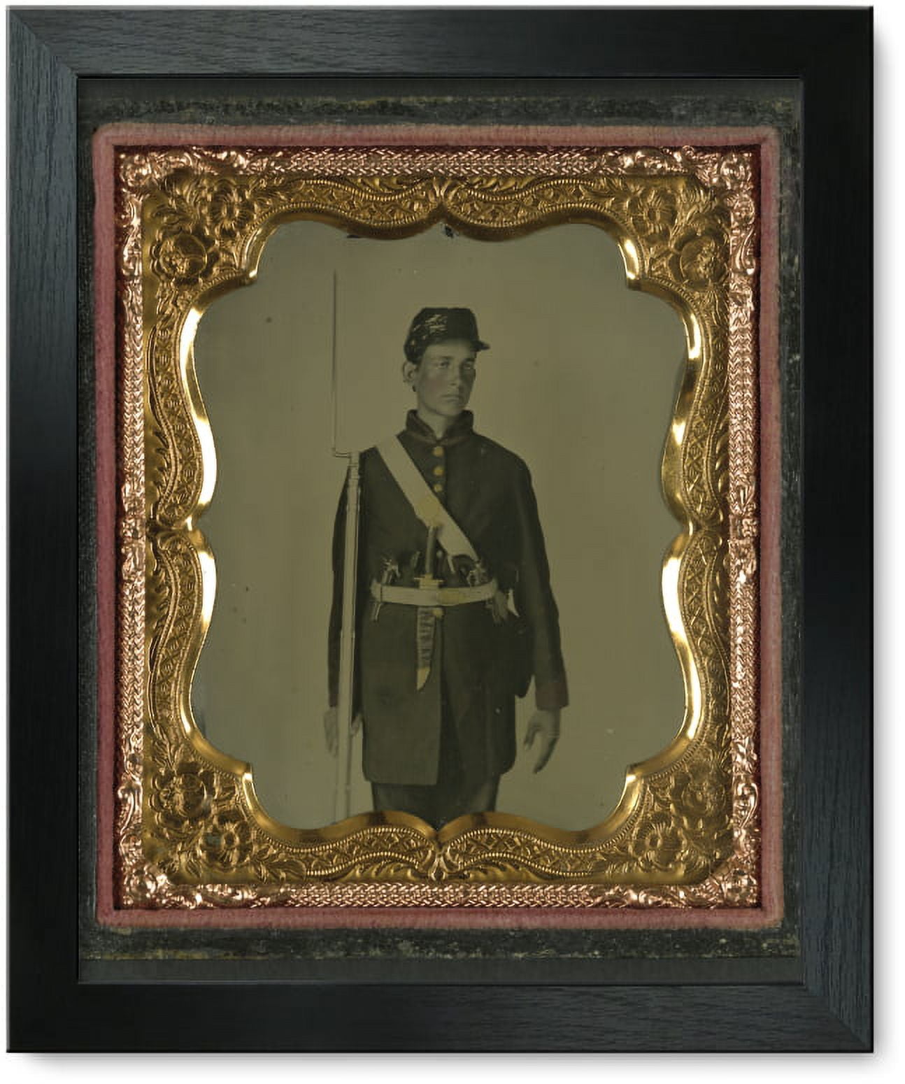 Framed Print: Unidentified Soldier In Union Uniform With Bayoneted ...