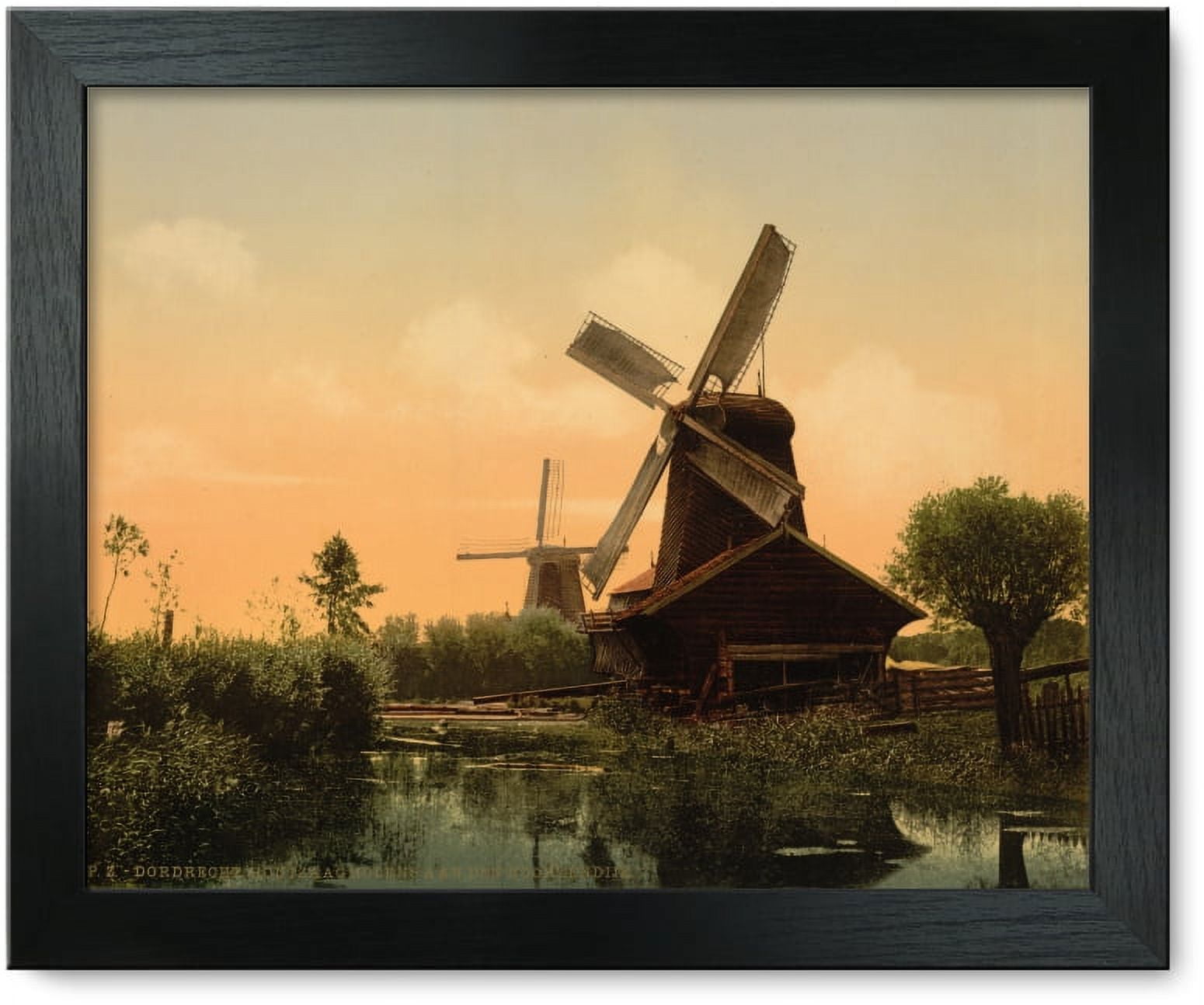 Framed Print: Windmills On The Noordendijk, Dordrecht, Holland, circa ...