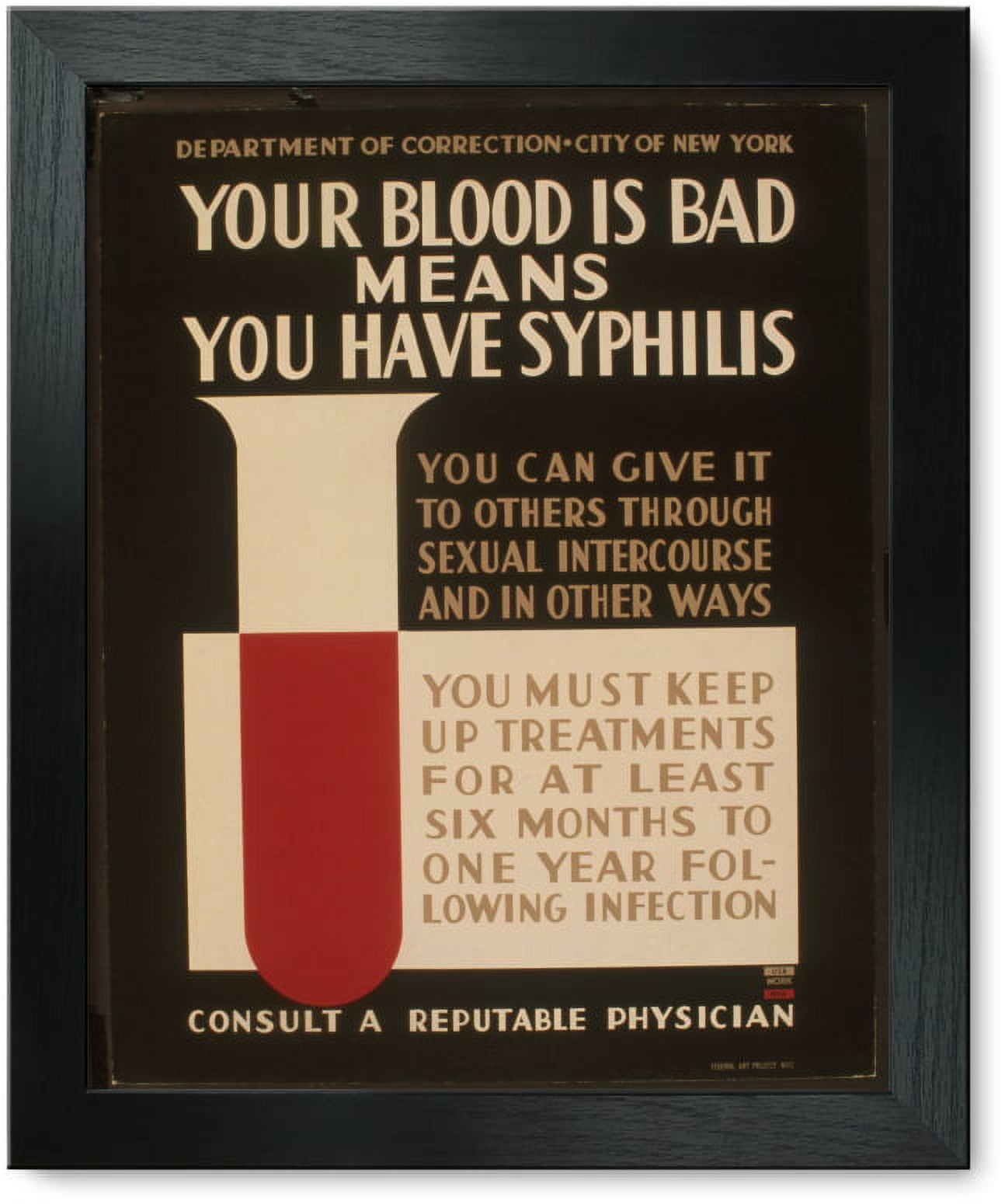 Framed Print: Your Blood Is Bad Means You Have Syphilis You Can Give It ...