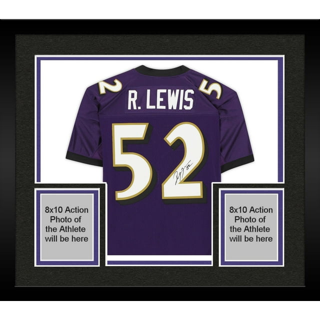 Framed Ray Lewis Baltimore Ravens Autographed Mitchell & Ness Purple ...