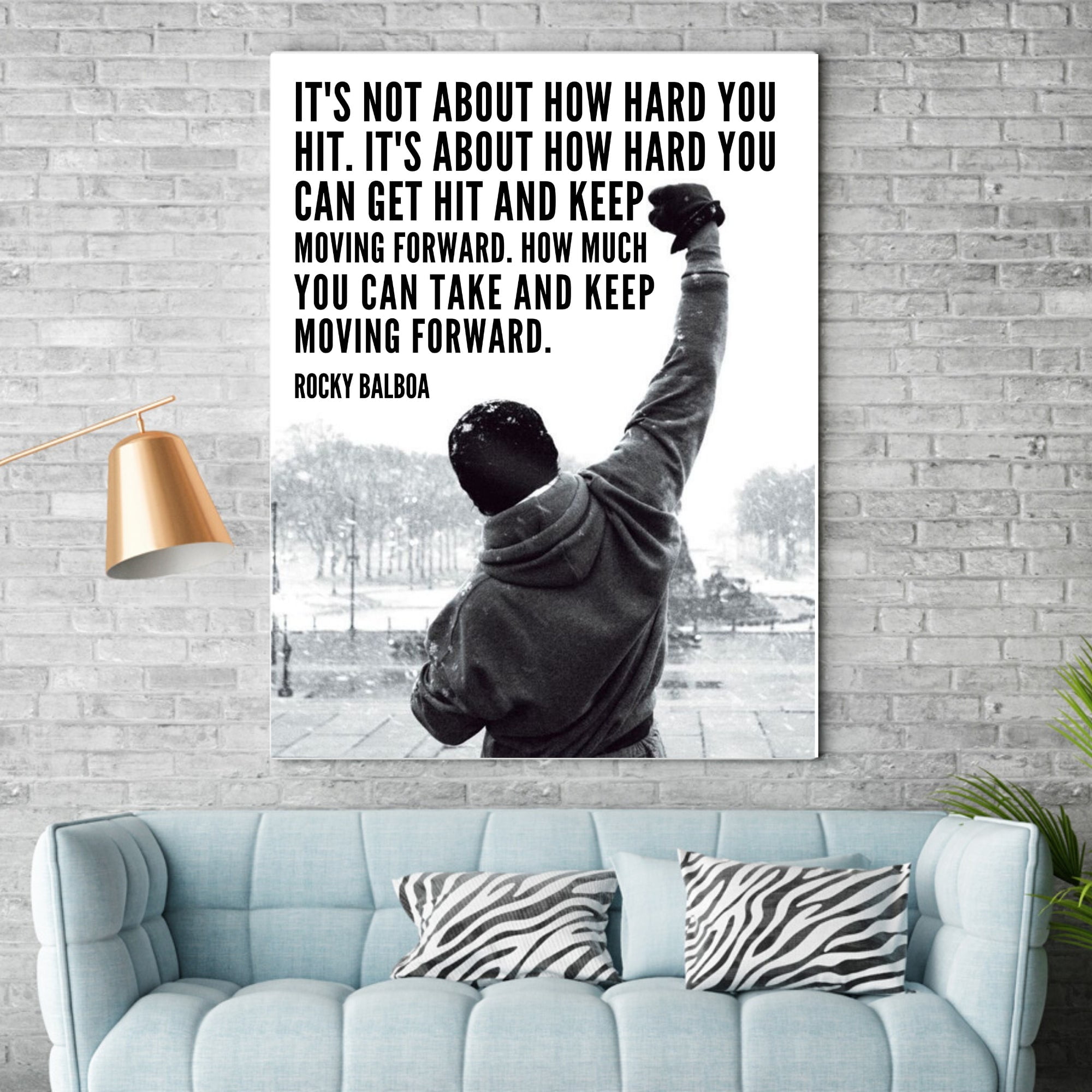 Framed Rocky Quotes Movie Poster Art Print - Walmart.com