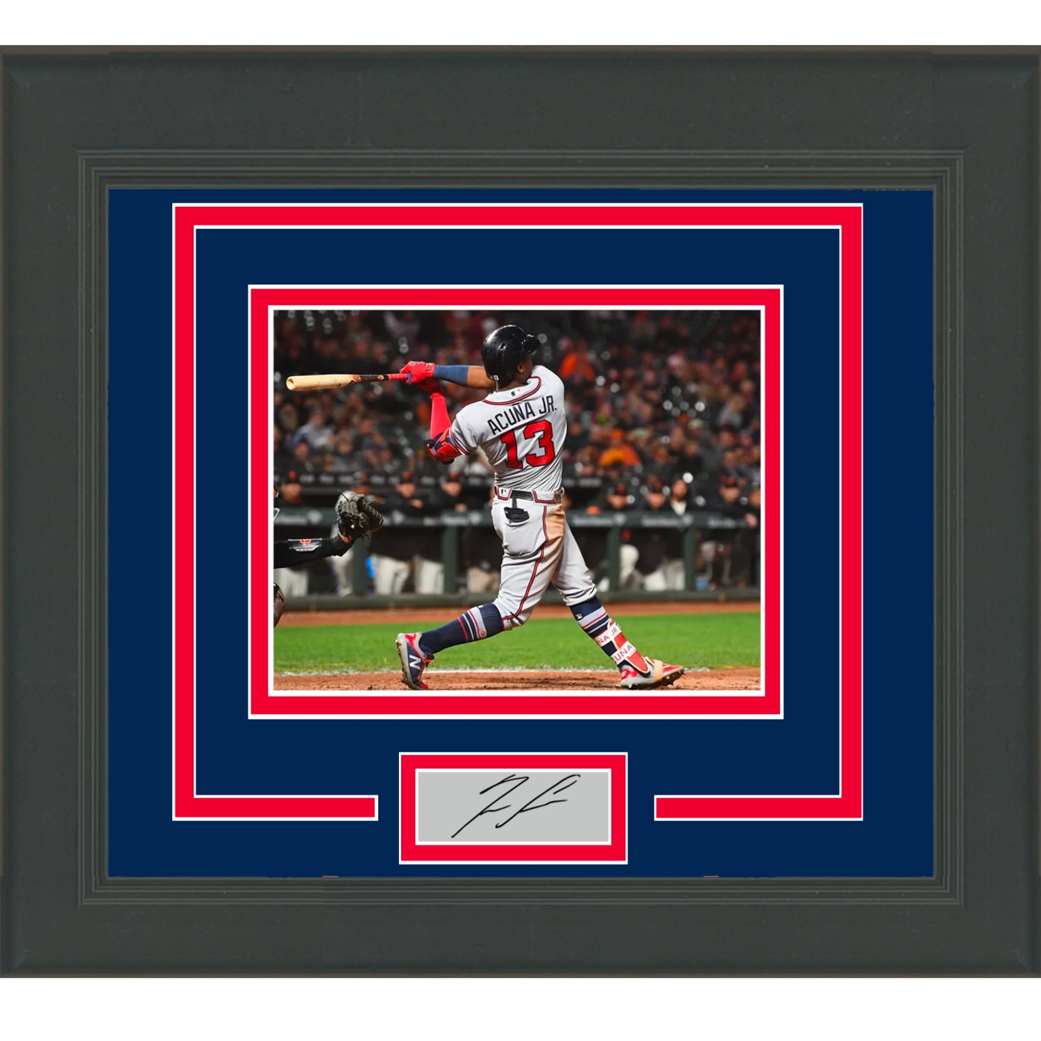 Framed Ronald Acuna Jr. Facsimile Laser Engraved Signature Auto Atlanta ...