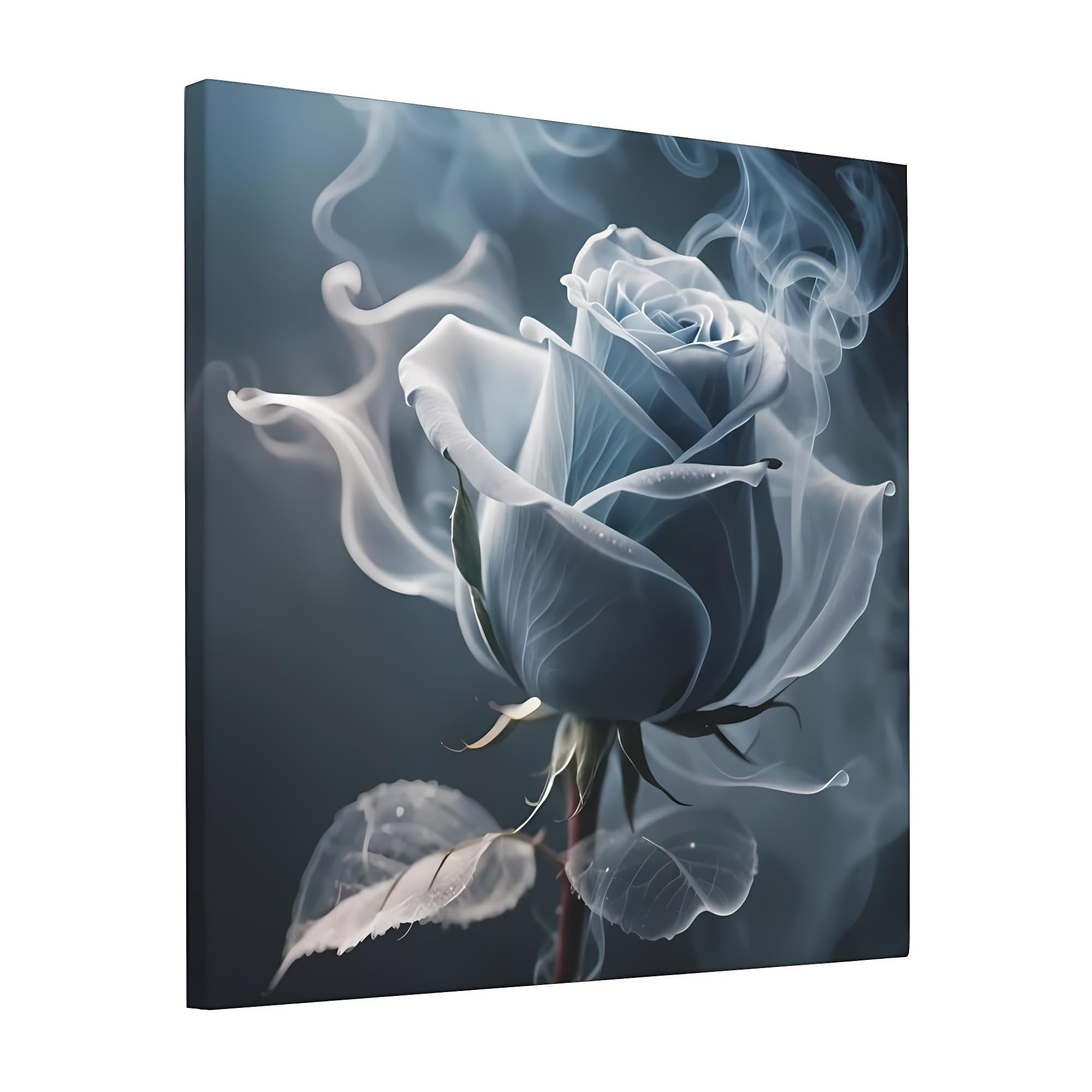 Framed Rose Floral Canvas Wall Art,Grey Roses Bathroom art,Botanical ...