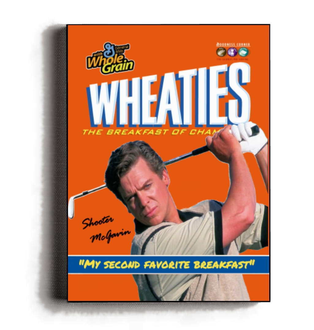 Framed Shooter McGavin Happy Gilmore Wheaties Cereal Box Faux Parody ...