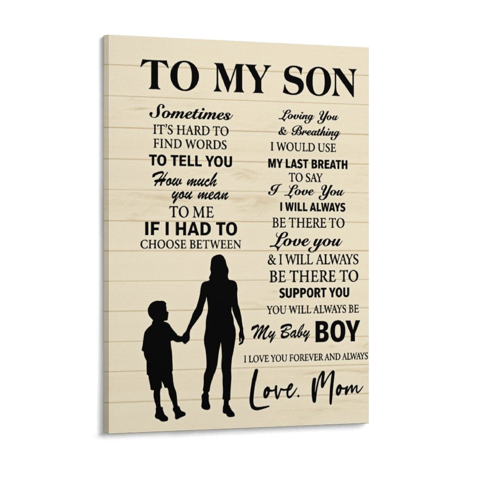 Framed To My Son It's Hard to Find Words to Tell You Canvas Painting ...