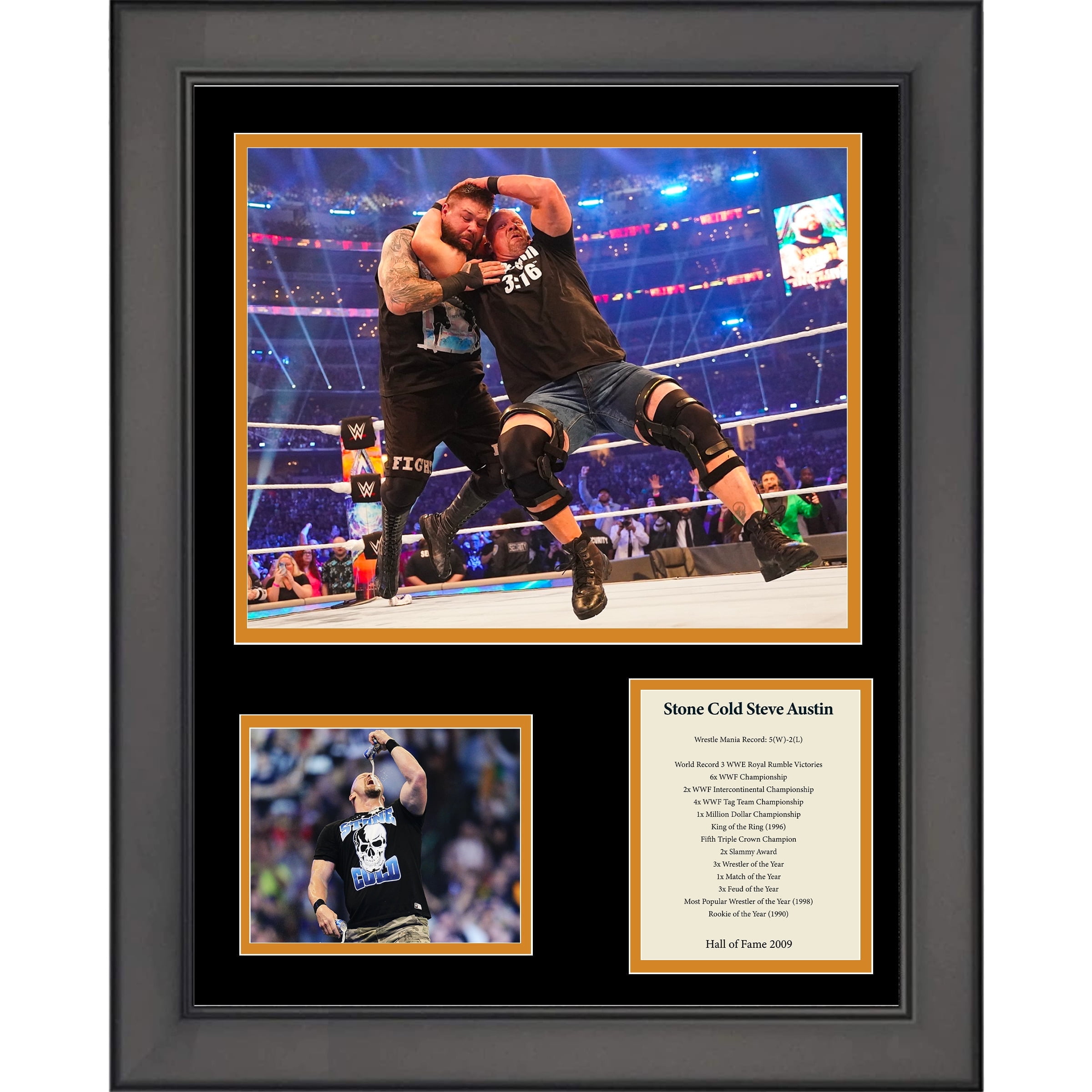 Framed Stone Cold Steve Austin Hall of Fame 11"x14" Wrestling Three ...