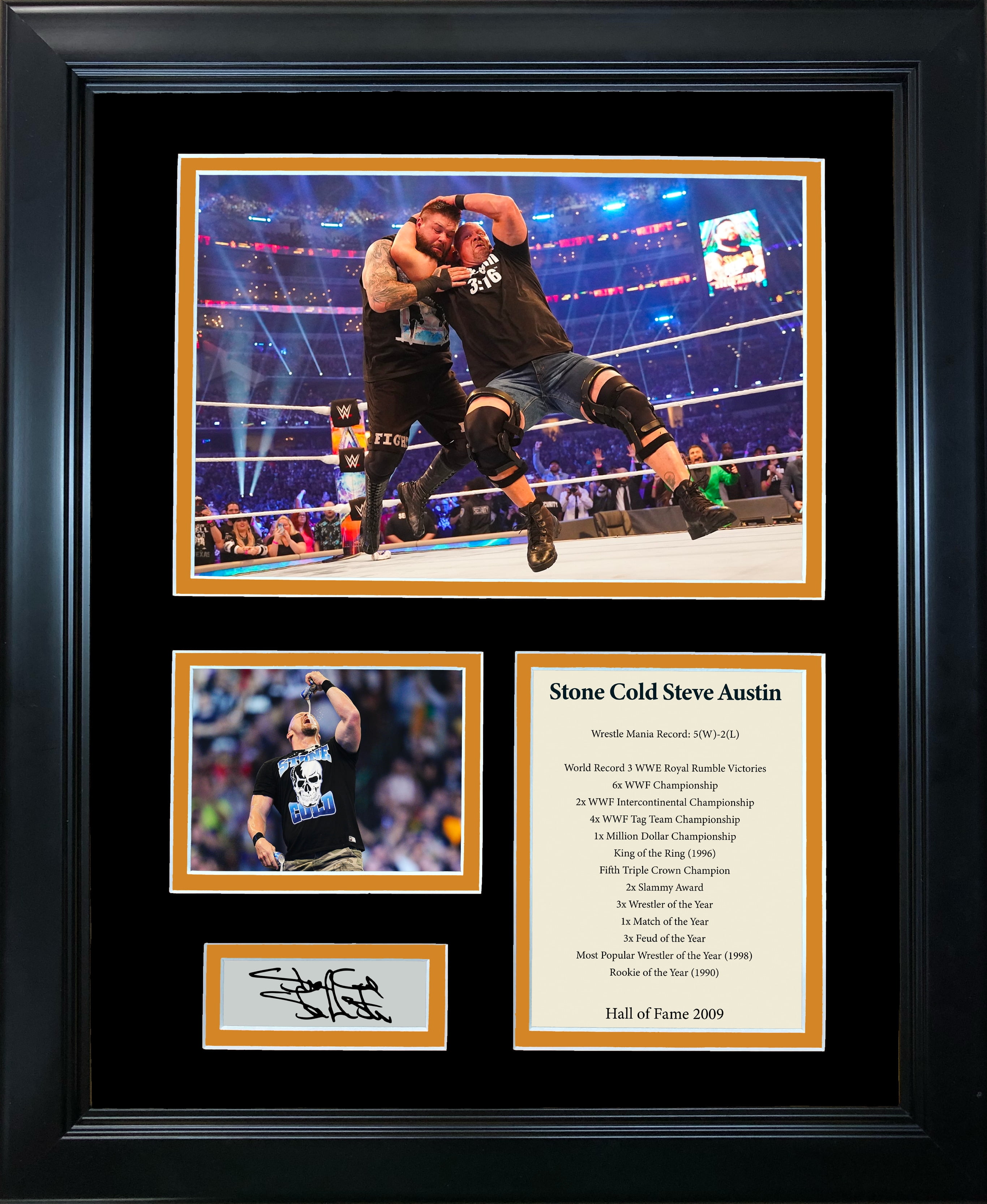 Framed Stone Cold Steve Austin Hall of Fame Facsimile Laser Engraved ...