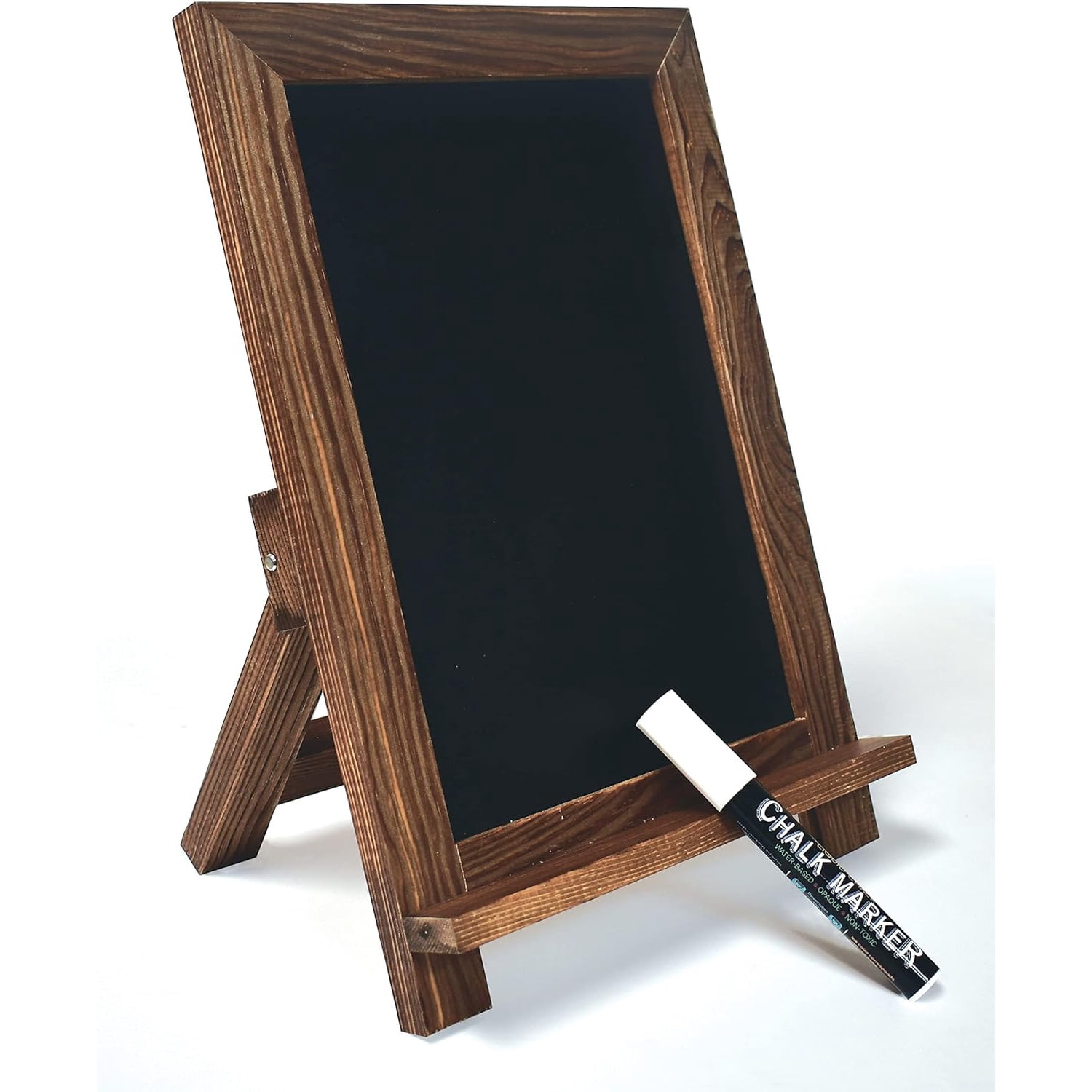 Framed Tabletop Chalkboard Sign, 9.5" x 14", Rustic Wood Frame, Small ...