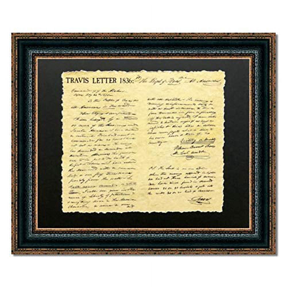 Framed Travis Letter | Historic Texas Document in Single Mat | 21L X ...