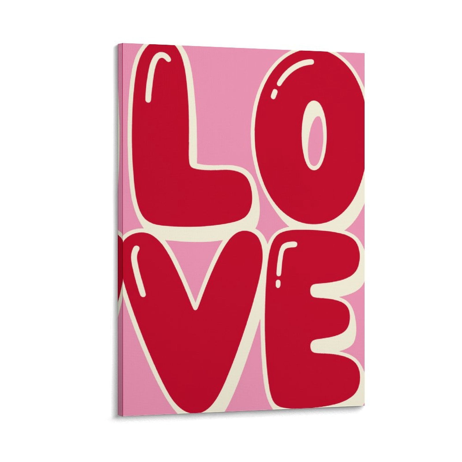 Framed Valentine's Day Canvas Poster,Bubble LOVE Print Funky Valentine's Day Poster Ready to ...