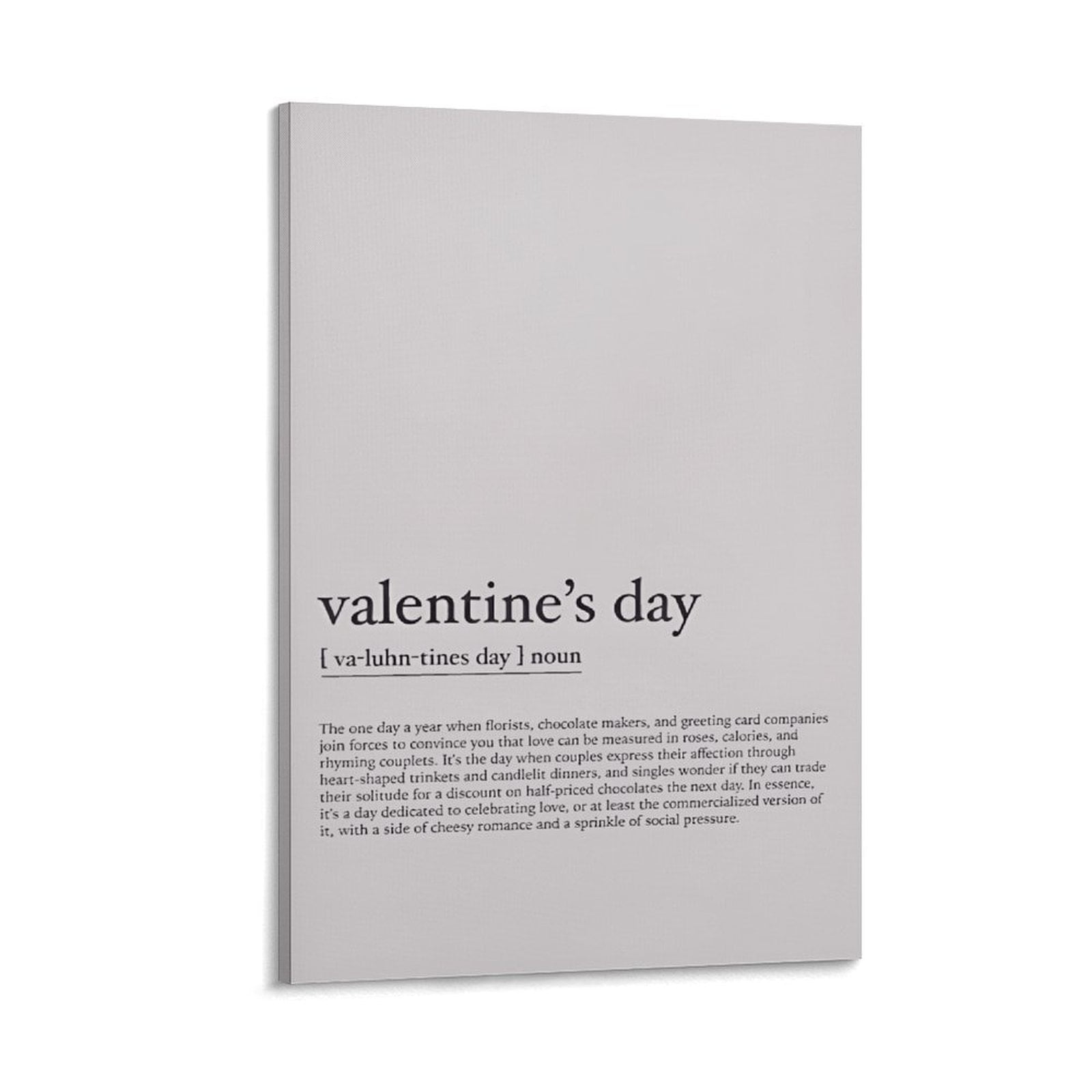 Framed Valentine's Day Canvas Poster,Funny Valentines Day Definition ...