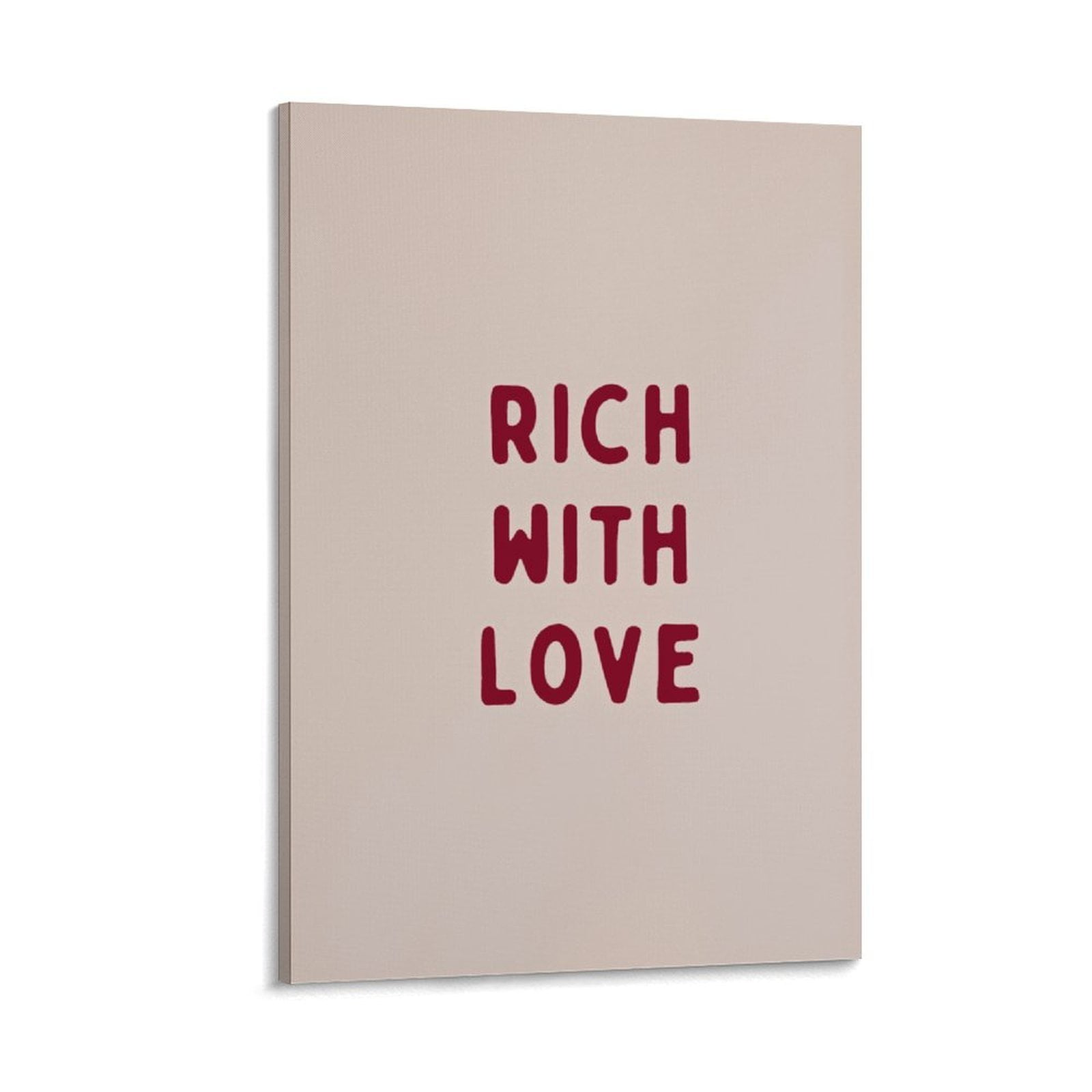 Framed Valentine's Day Canvas Poster,Rich With Love Wall Art Print Bold ...