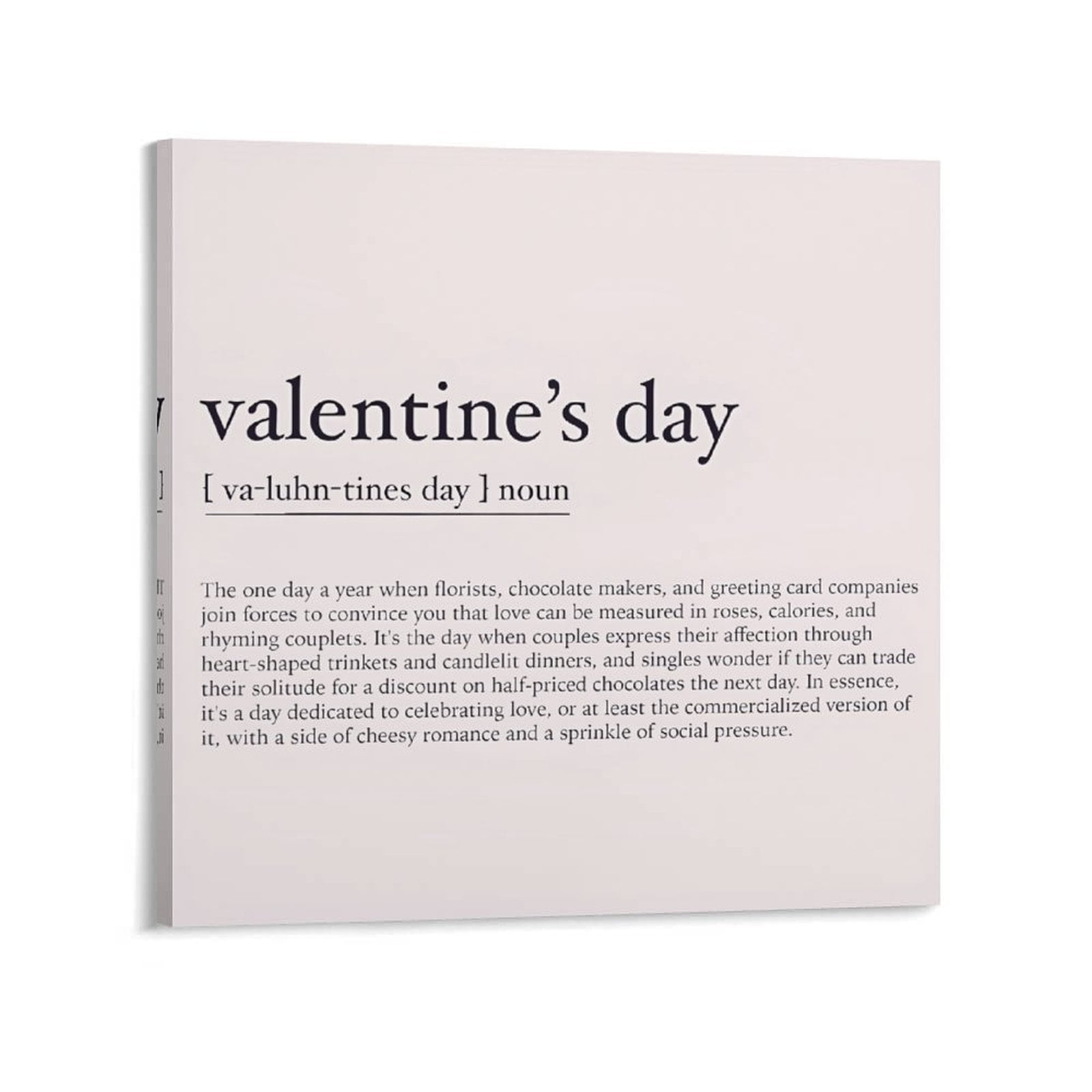 Framed Valentine's Day Definition Canvas Poster,Humorous Valentines Day ...
