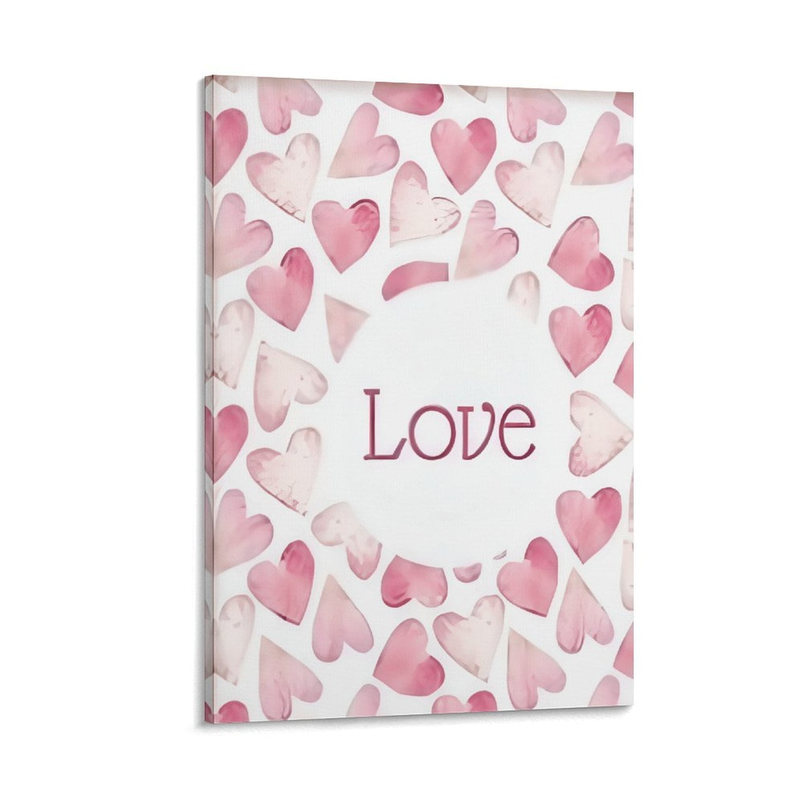 Framed Valentine's Day Wall Art Prints Pink Heart Love Canvas Posters ...
