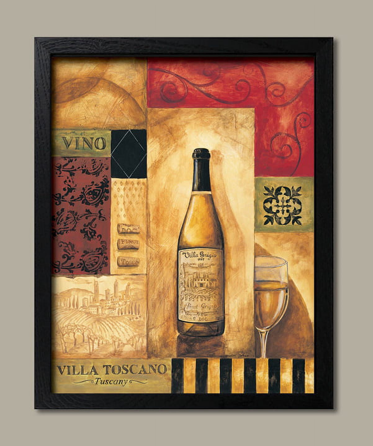 Framed Villa Toscano - Sign Alcohol Drink Vintage Vino Wine Tuscan ...