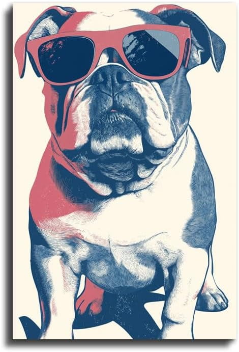 Framed Wall Art Canvas Prints Animals Theme - Bulldog, Countryside ...