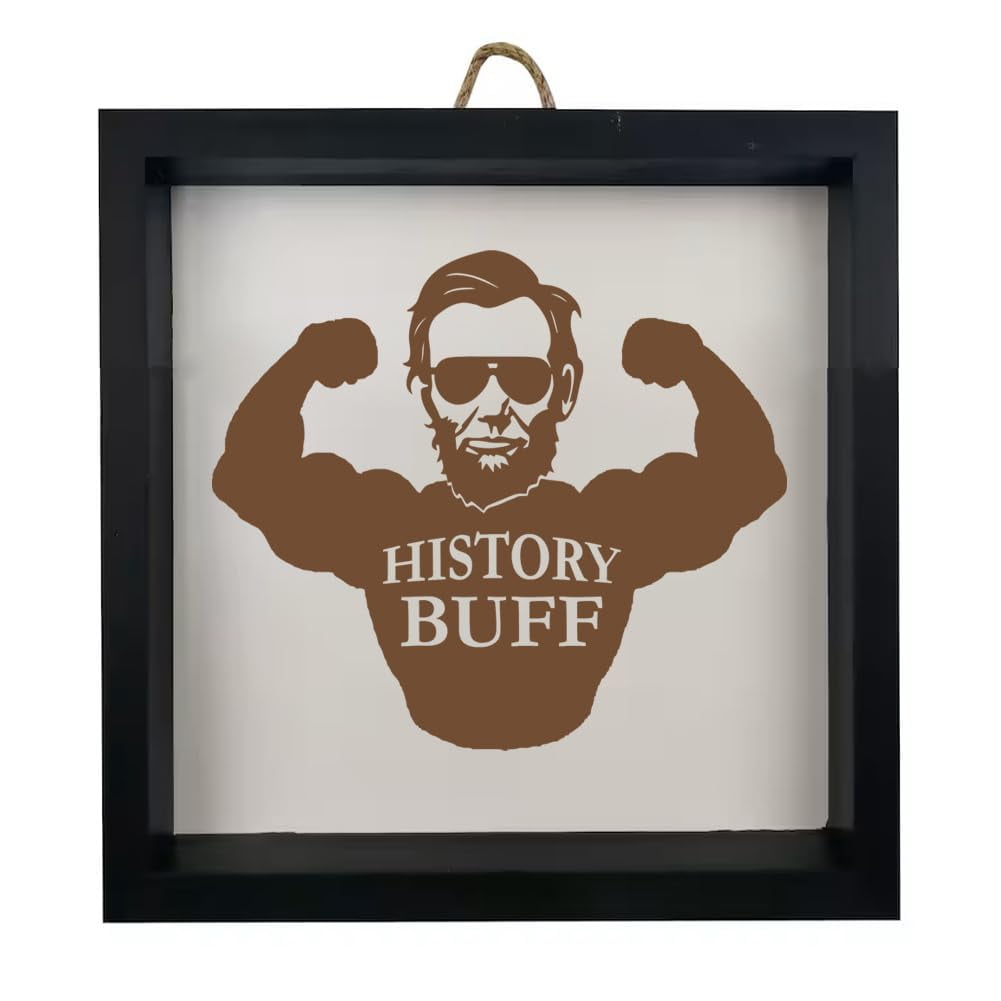 Framed Wood Sign Wall Art Home Desk Decor Gift History Buff Abe Lincoln ...