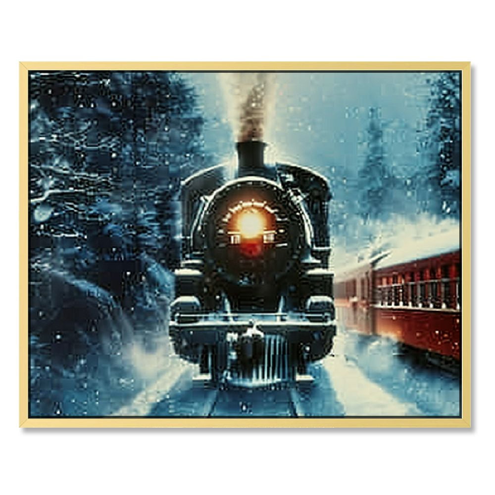 Framed Wood Wall Decor - Iconic Polar Express Wall Art for Holiday and ...