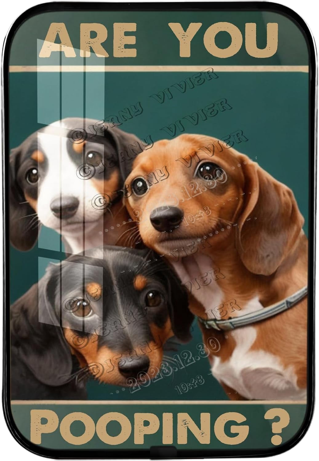 Framed Wooden Wall Art are You Pooping Crystal Porcelain Painting,Dog ...