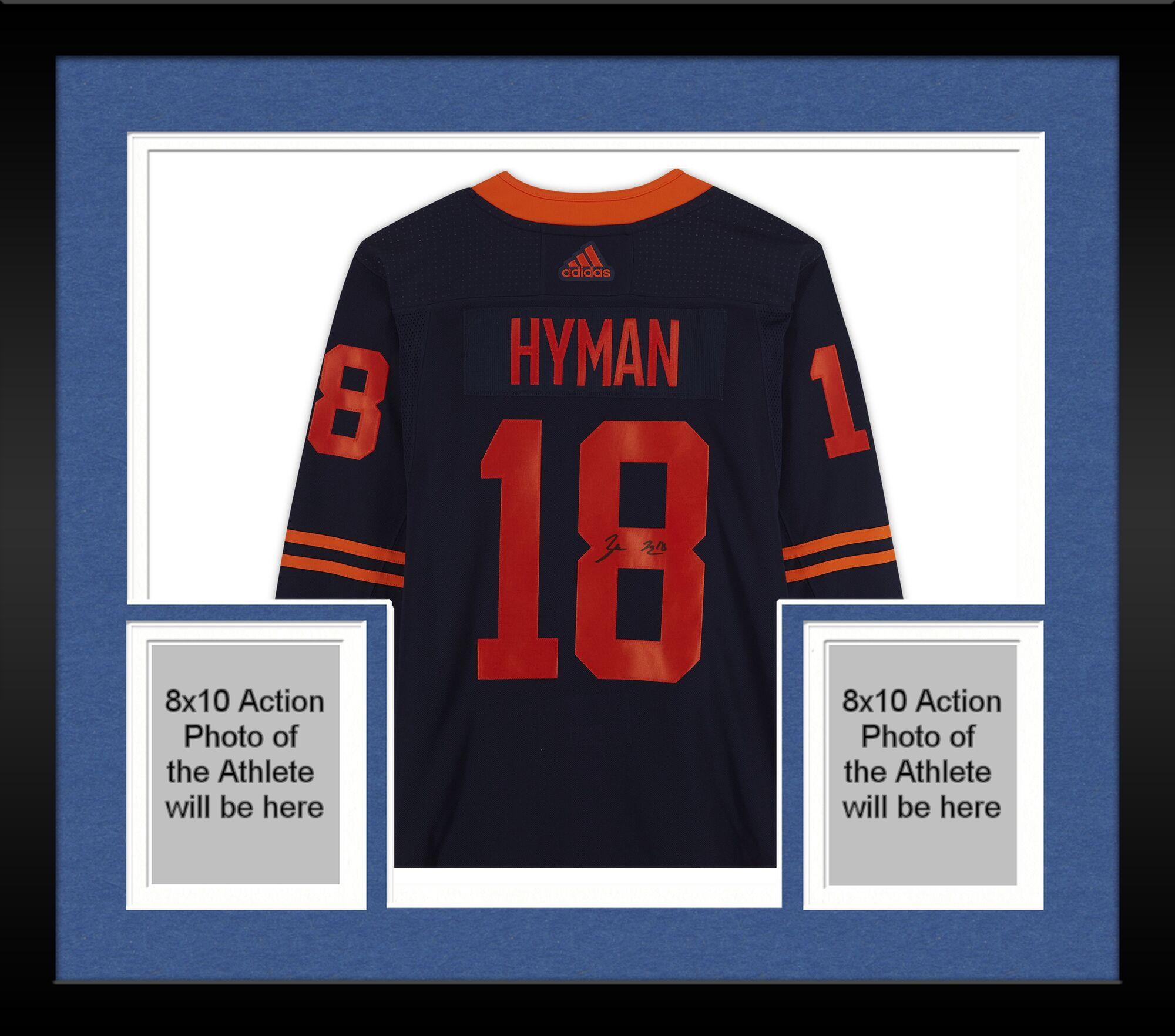 Framed Zach Hyman Edmonton Oilers Autographed Navy Alternate Adidas ...