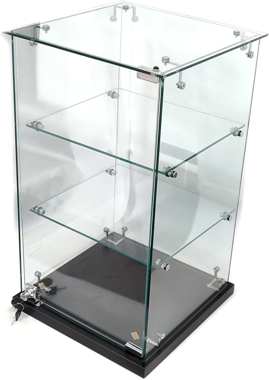 Frameless Counter Top Glass Showcase, Display Case with Lock & 10.75 ...