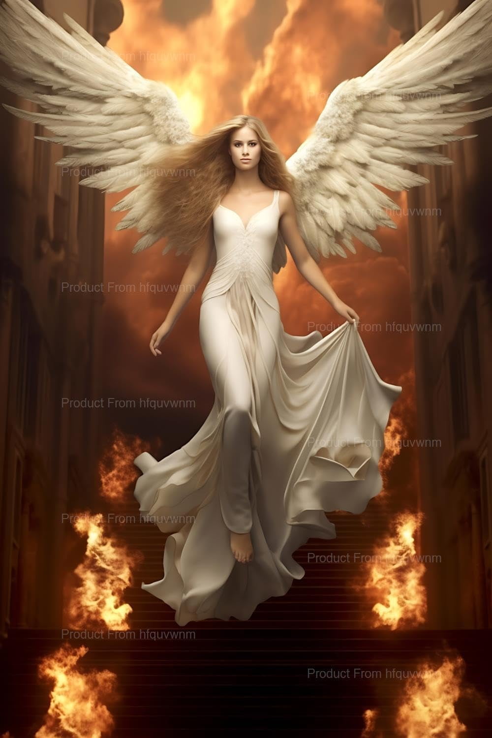 Frameless DIY Diamond Painting Kit Beautiful Angel with Flame Suitable ...