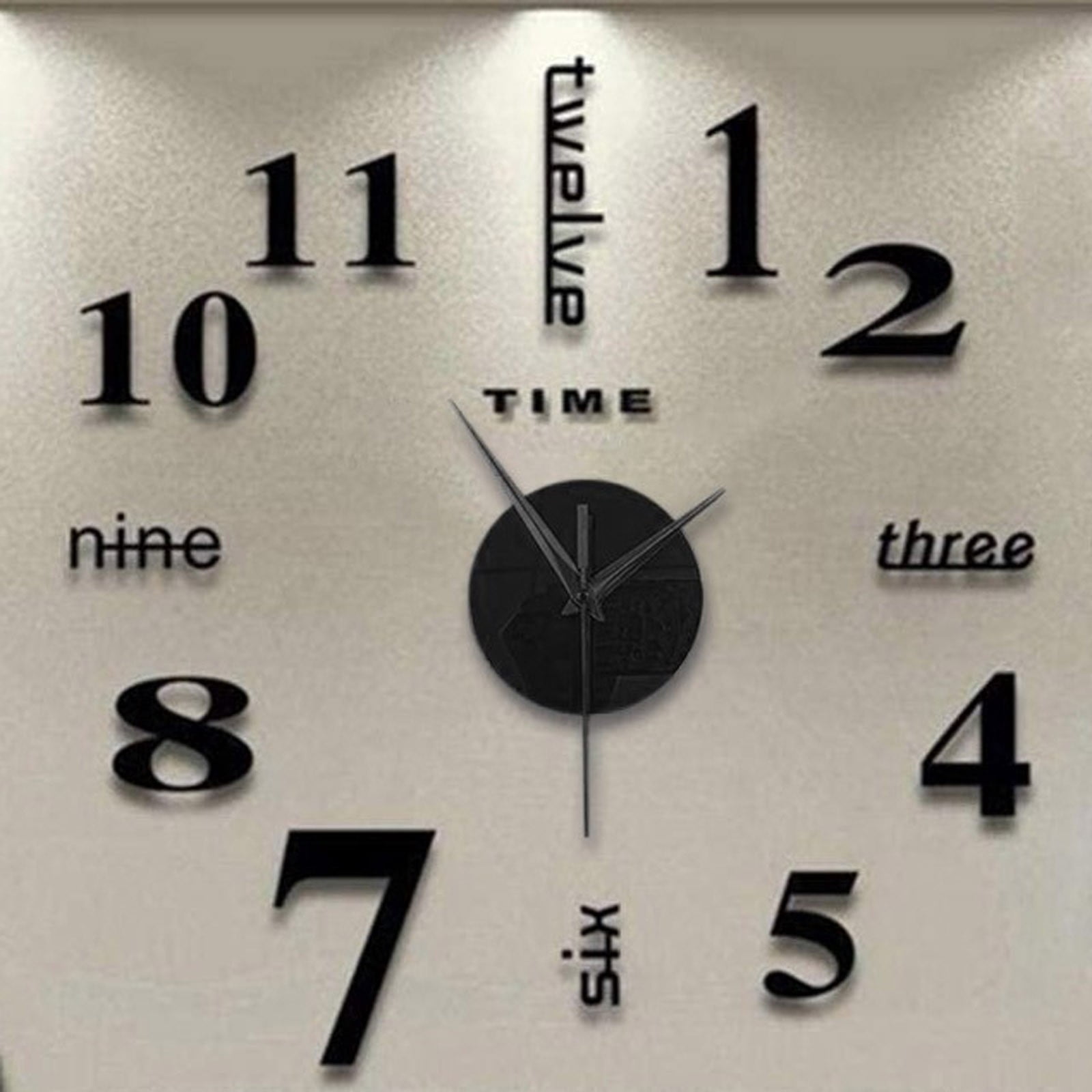 Frameless Diy Wall Mute Clock With 3D Mirror Surface Sticker, 12-Hour ...