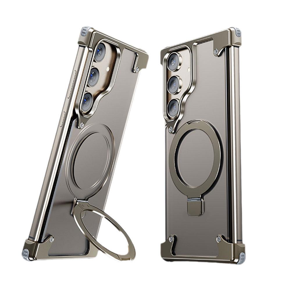 Frameless Mobile Phone Case PC Backboard Magnetic Rings For Galaxy S24 ...
