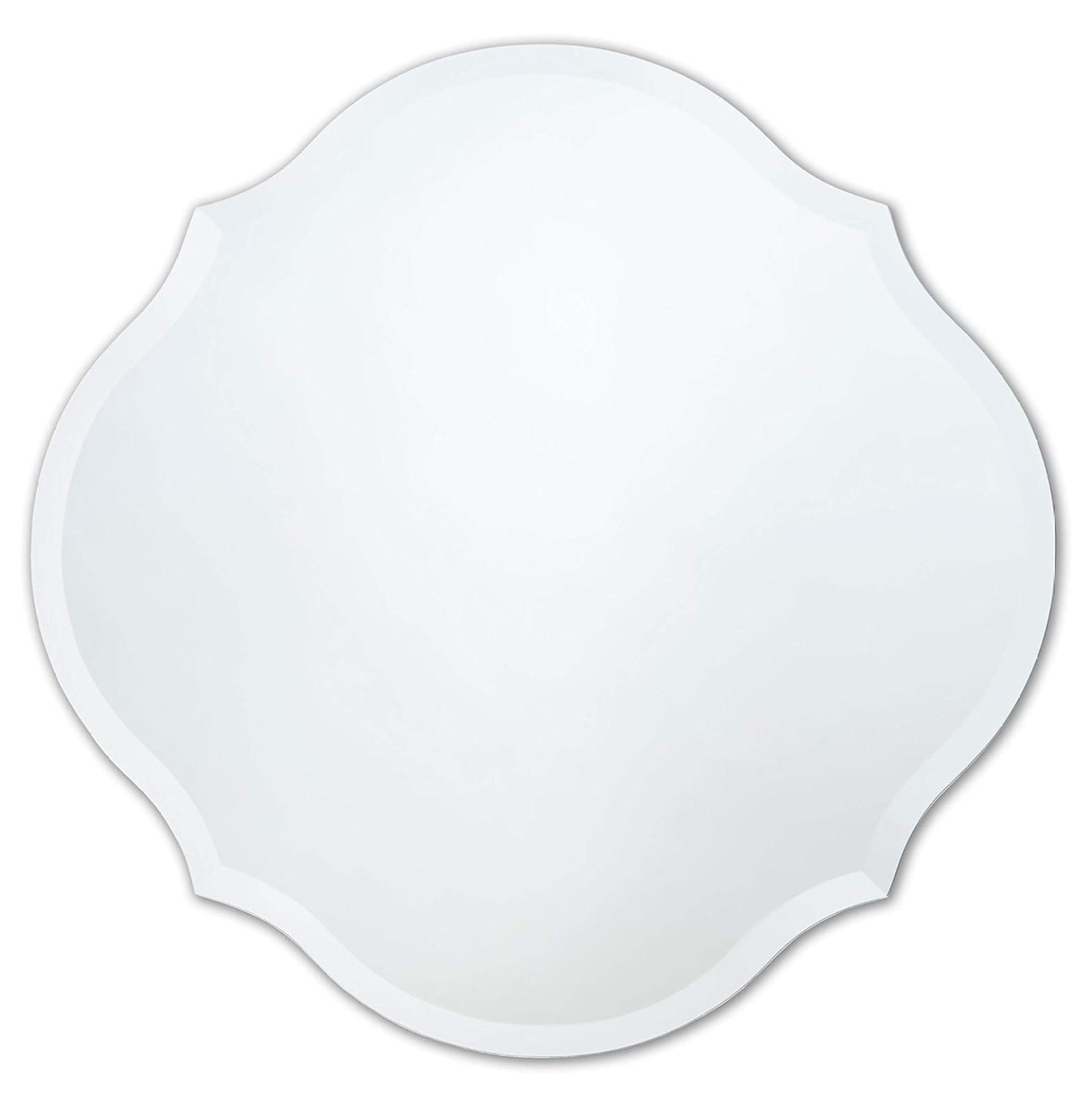 Frameless Round Mirror 30x30 Inches with Beveled Edge and Scalloped ...