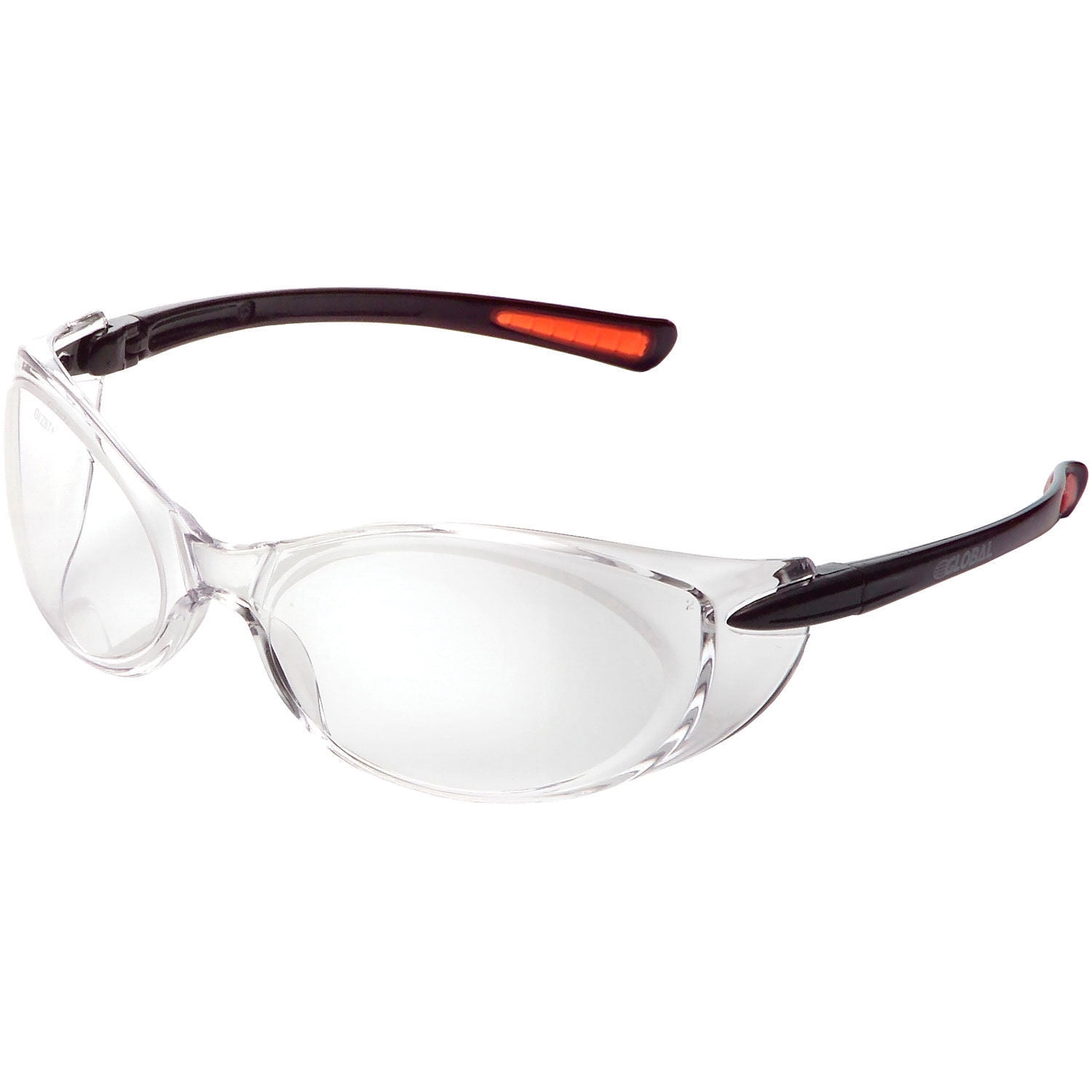 Frameless Safety Glasses, Side Shields, Anti-Fog, Clear Lens, Black ...