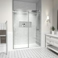 Frameless Shower Door, 56-60" W x 74" H Single Sliding Glass Door, With 5/16" Clear Tempered ...