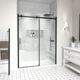 Frameless Shower Door, 56-60" W x 74" H Single Sliding Glass Door, With 5/16" Clear Tempered ...