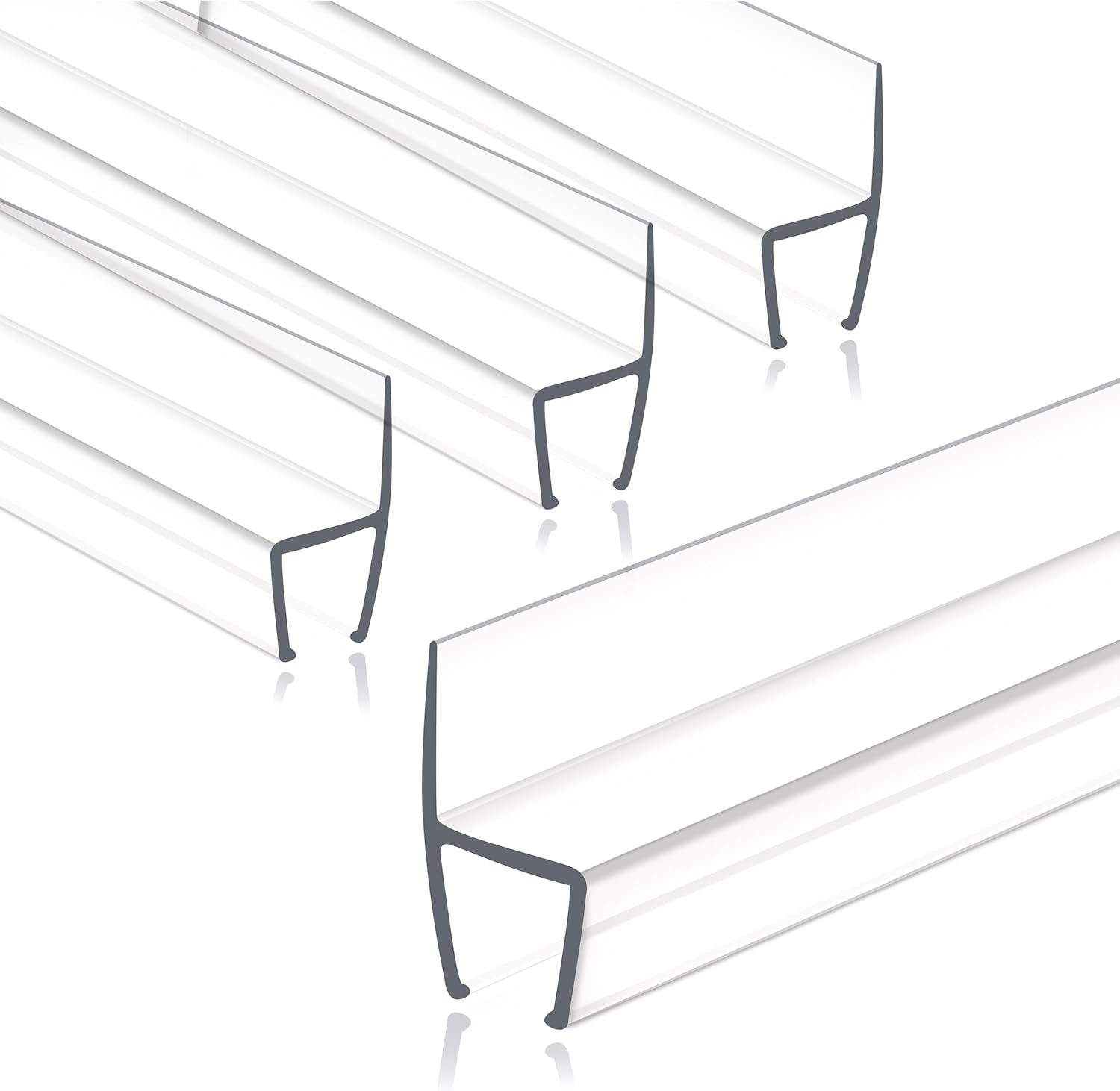 Frameless Shower Door Seal Strip 4 Pack X 78 Inch H for 1/4" Thick ...