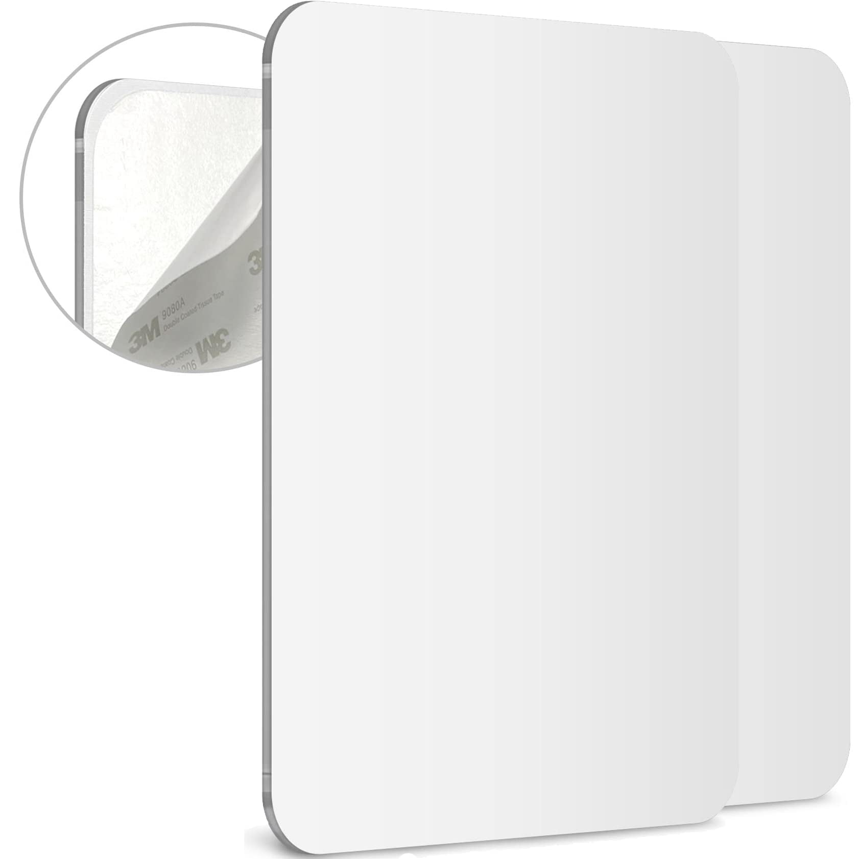 Frameless Shower Mirror 7x9 Inches, Acrylic Unbreakable Mirror with 3M ...