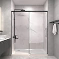 Frameless Single Sliding Shower Door Bathroom Clear Tempered Glass Deep ...