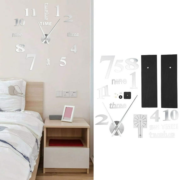 Frameless Wall Clock Kit, Large Size, Easy DIY, Perfect For TV Wall ...