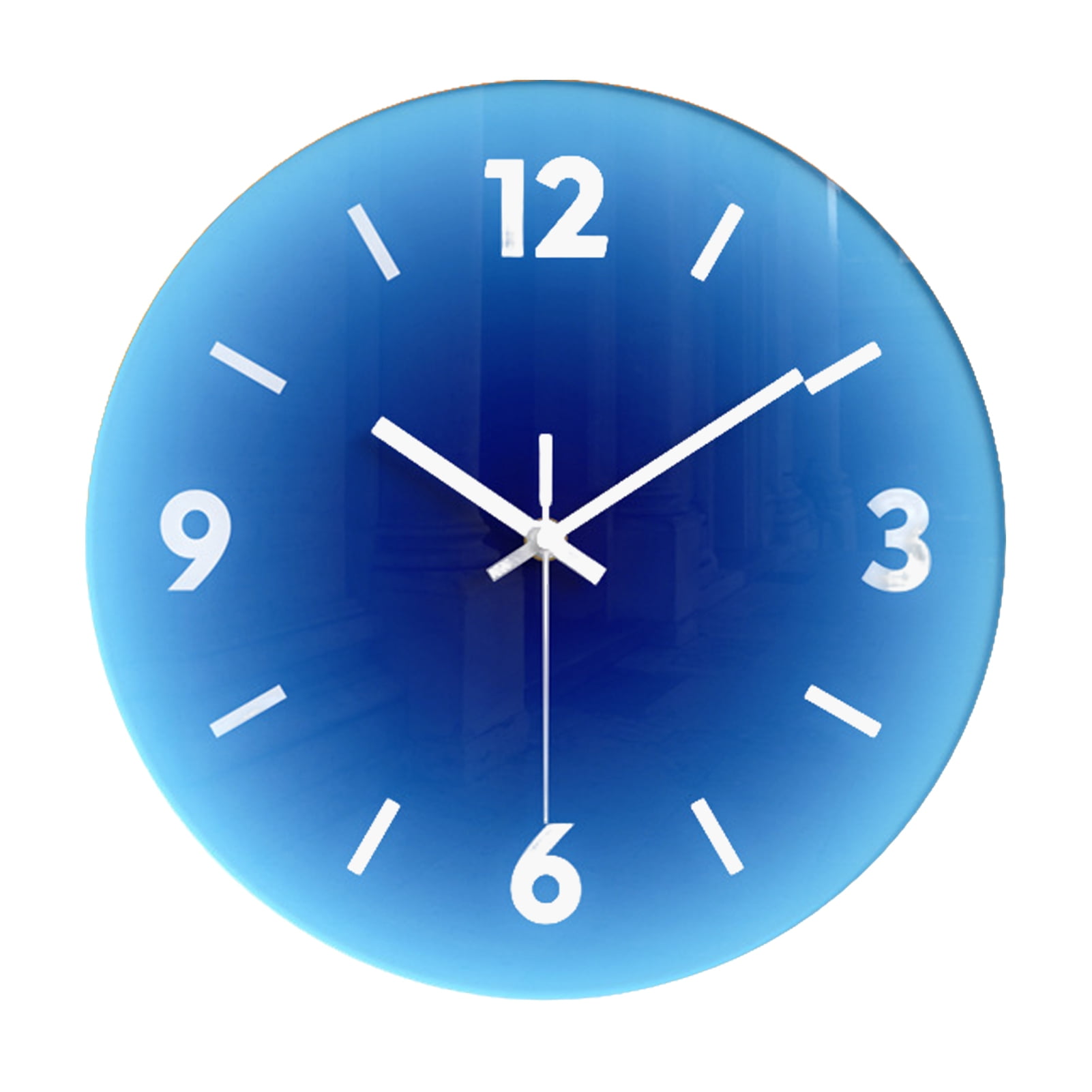 Frameless Wall Clock Modern Minimalist 12 Wall Clock Tempered Glass ...
