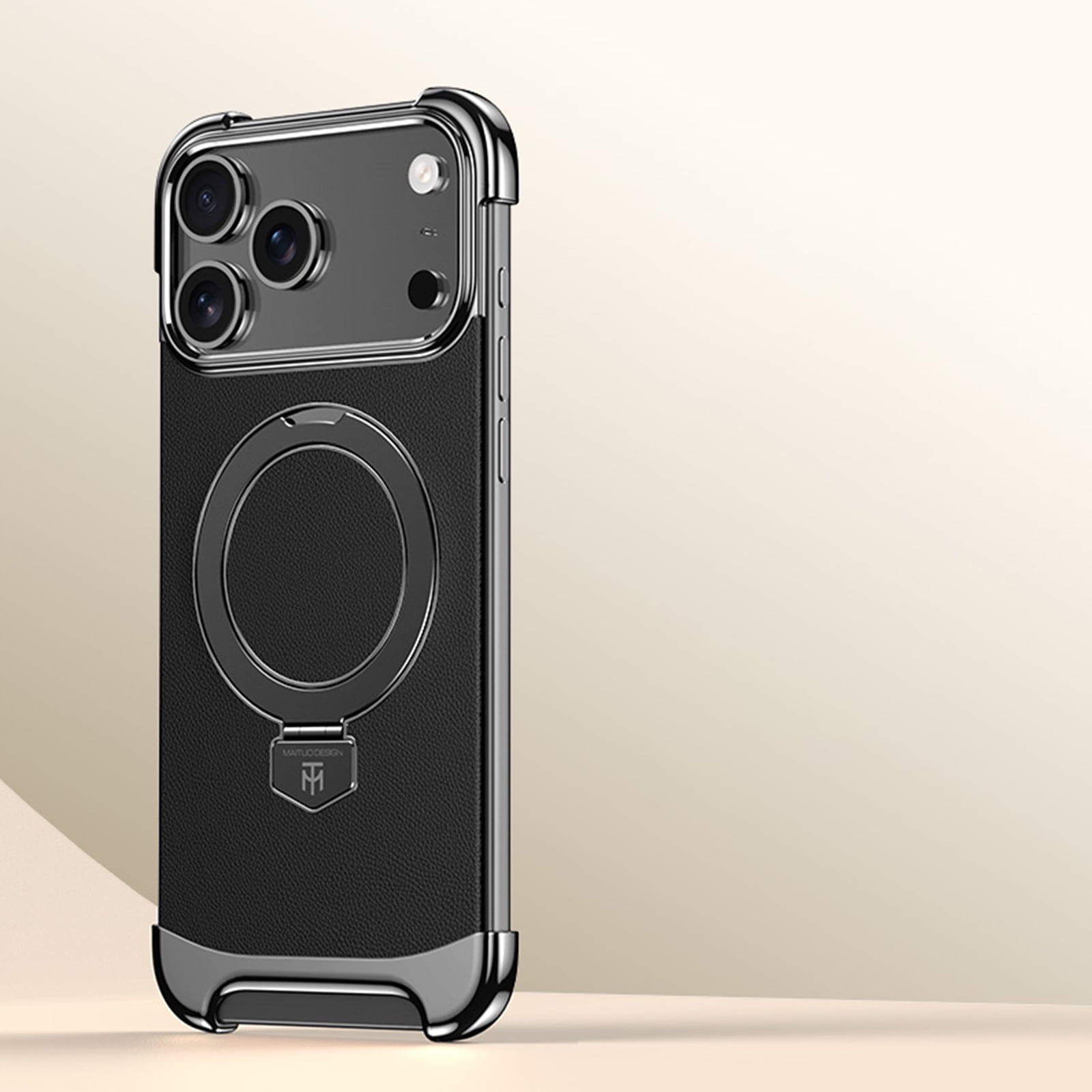 Frameless for iPhone 17 Pro Max Case with Invisible Ring Stand & Secure ...