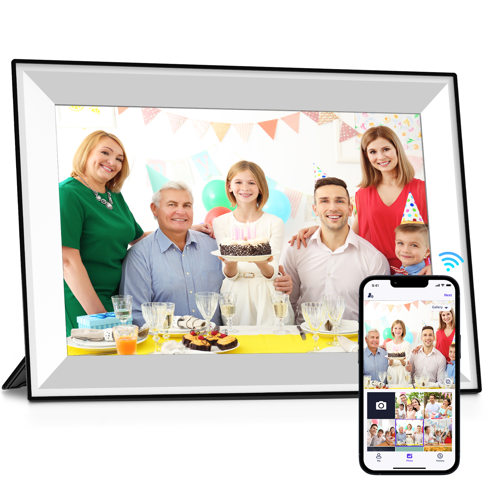 KODAK 11.6-inch Digital Photo Frame, FHD, Wi-Fi Enabled, Wood Tone ...
