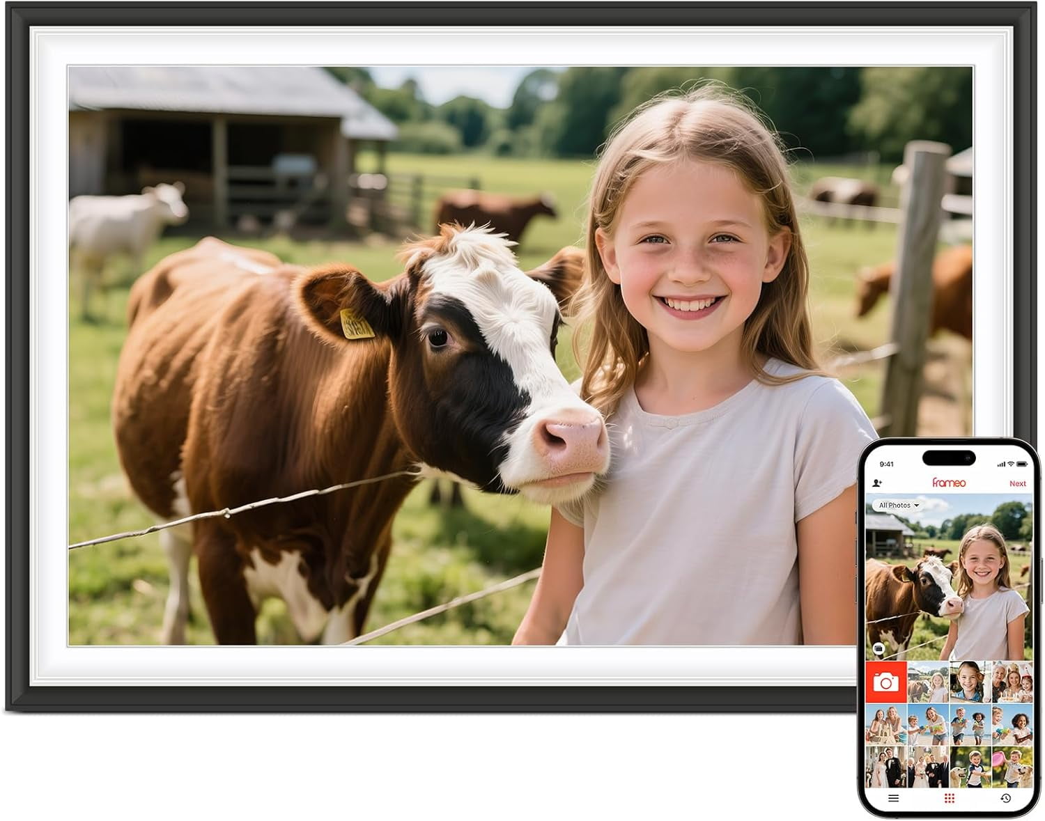 Frameo 10.1" Digital Picture Frame, WiFi Digital Photo Frame with ...