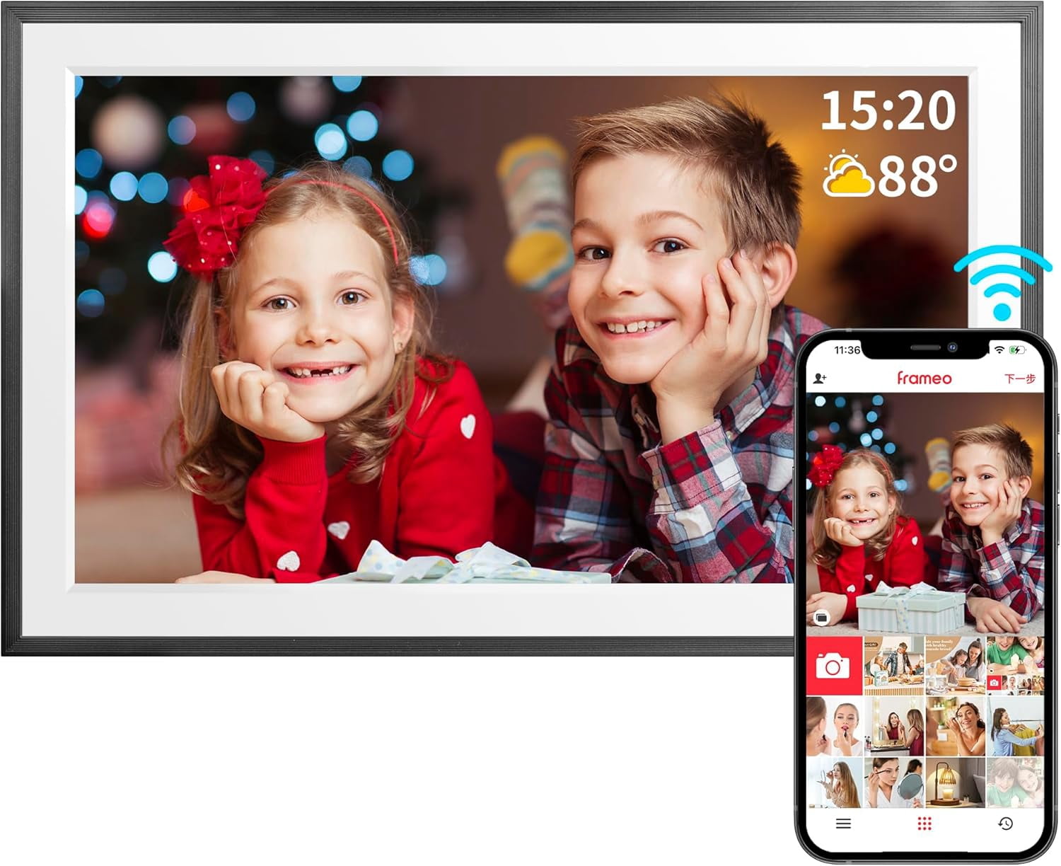 Frameo 10.1 Inch Digital Picture Frame,WiFi Frame,1280 * 800IPS Touch ...